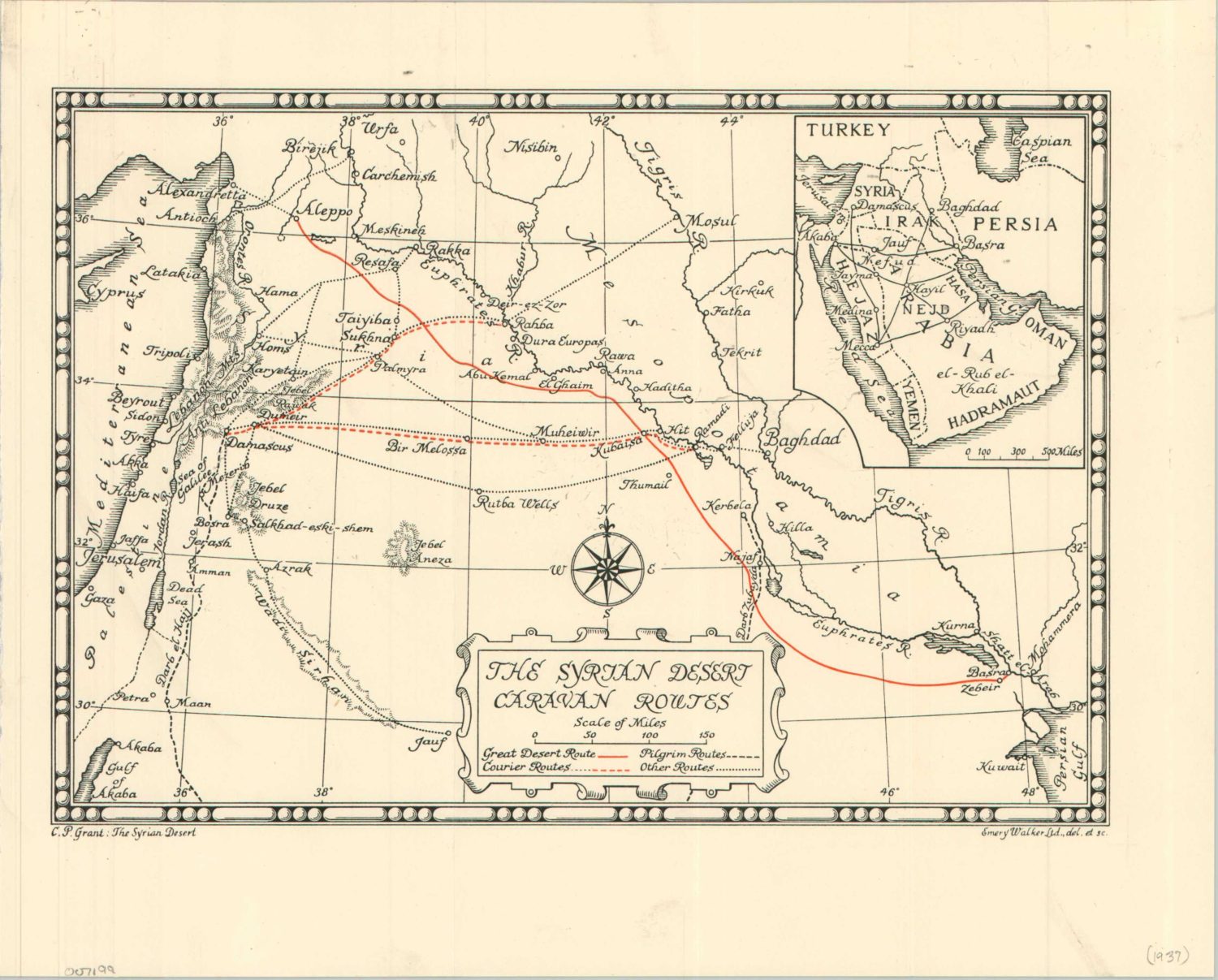 The Syrian Desert Caravan Routes - Curtis Wright Maps