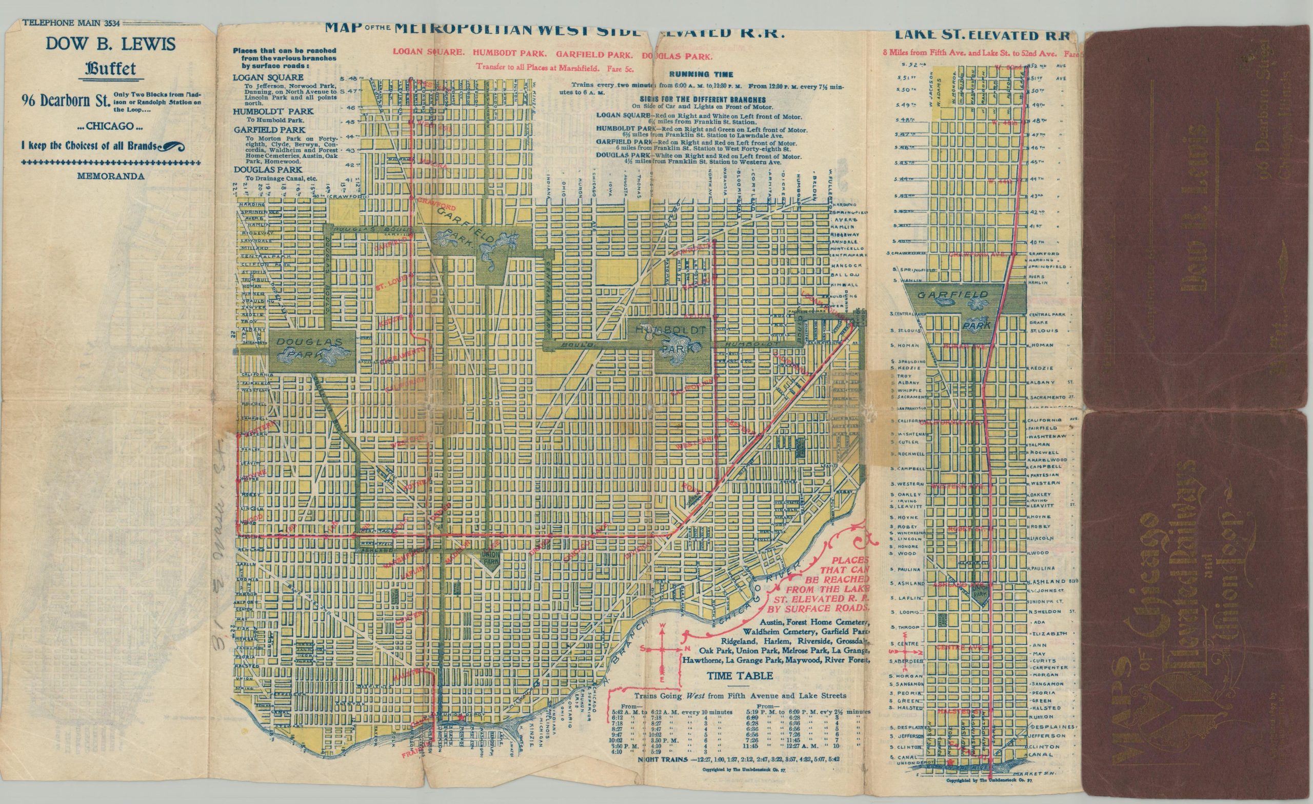 Maps of Chicago Elevated Railways and Union Loop - Curtis Wright Maps
