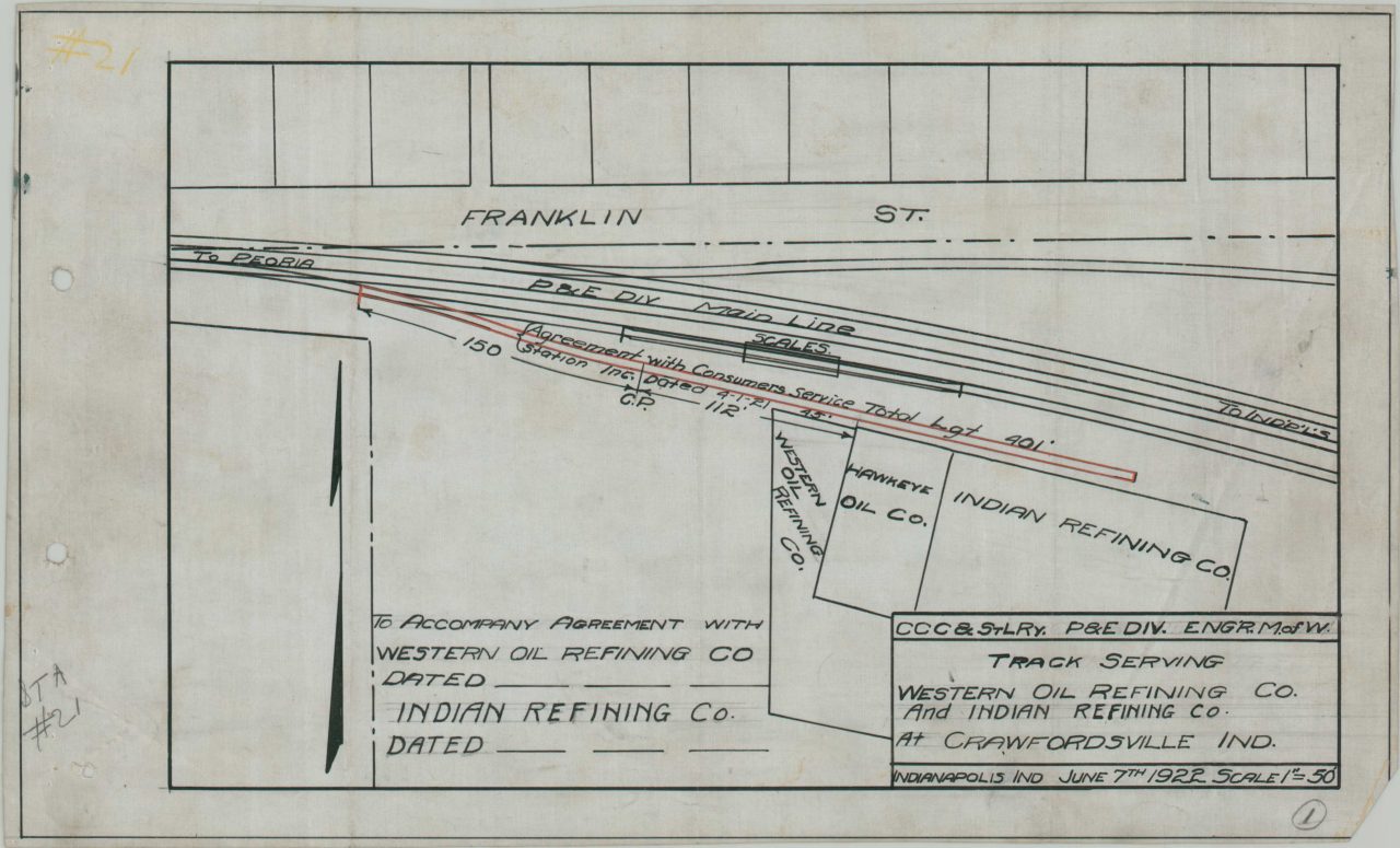 [Maps of the Peoria & Eastern Railway in Crawfordsville, Indiana ...