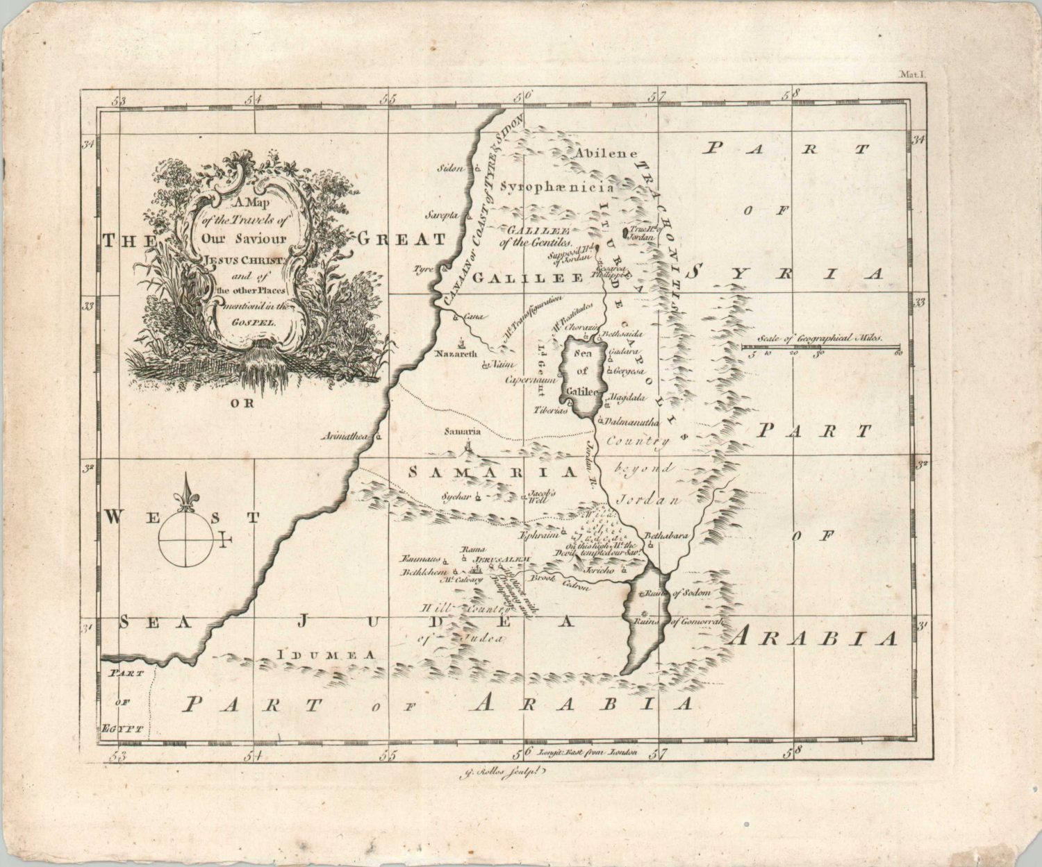 A Map of the Travels of Our Saviour Jesus Christ and of the Places ...