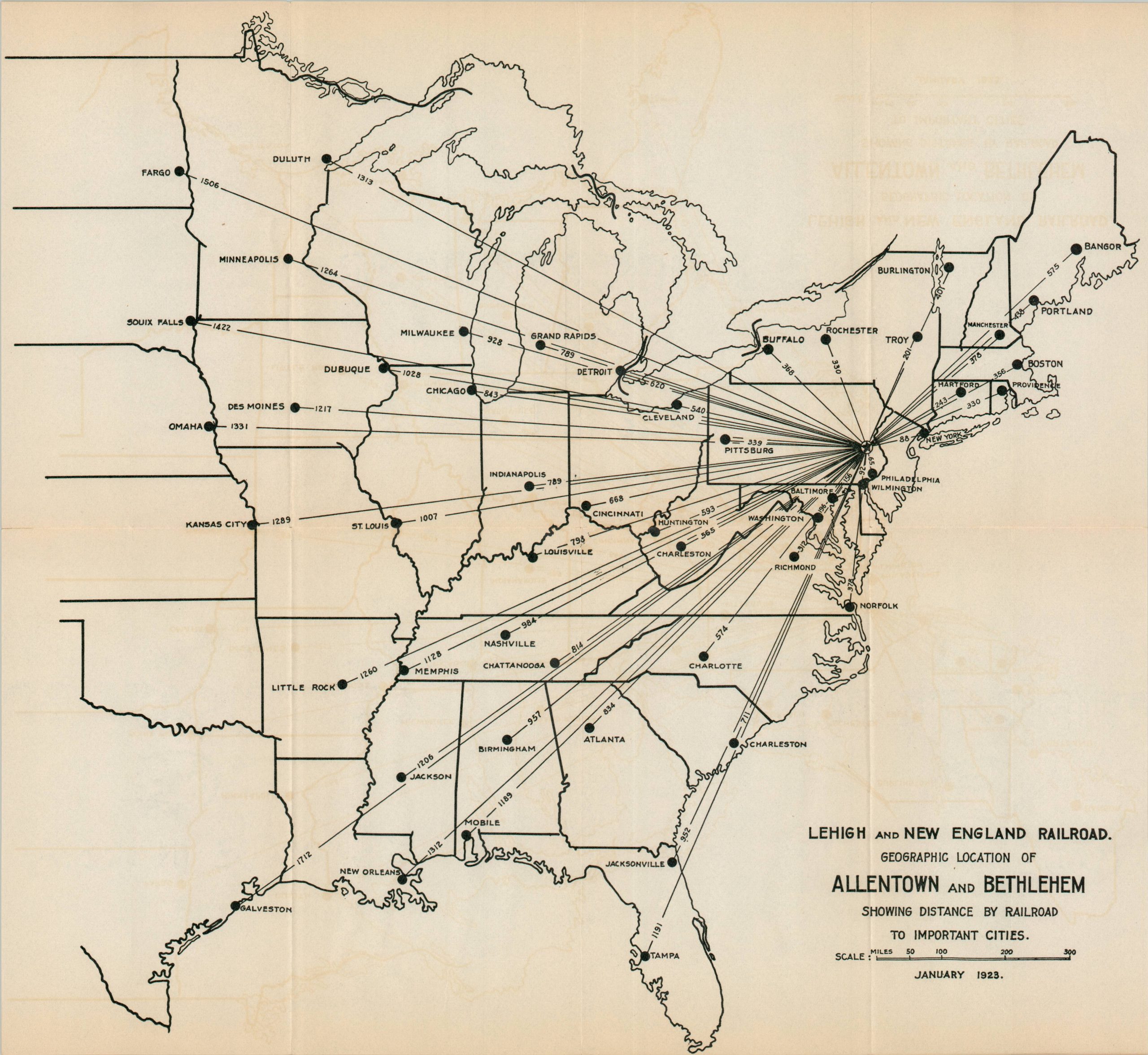 Lehigh and New England Railroad Geographic Location of Allentown and ...