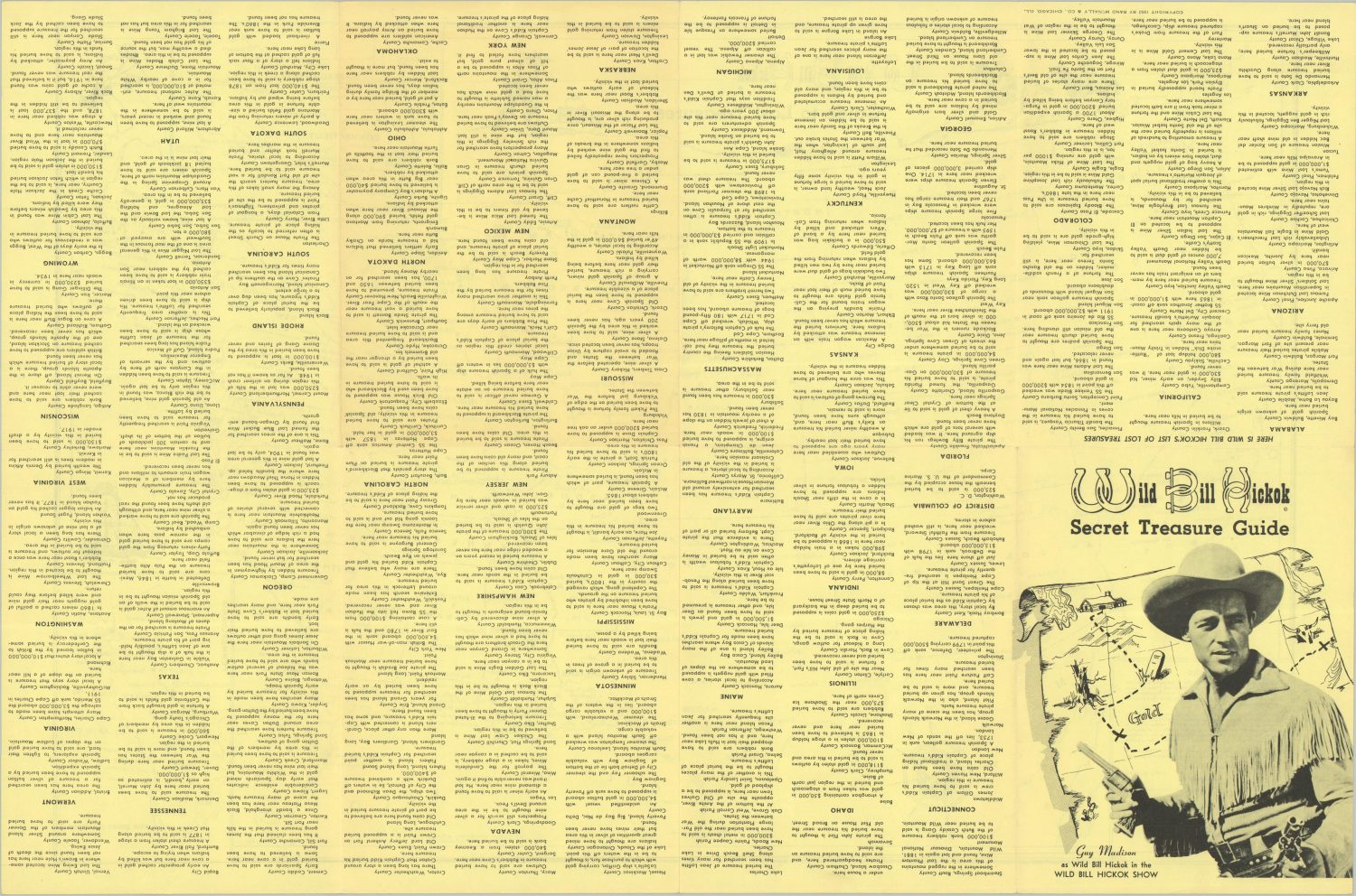 Wild Bill Hickok Treasure Map - Curtis Wright Maps