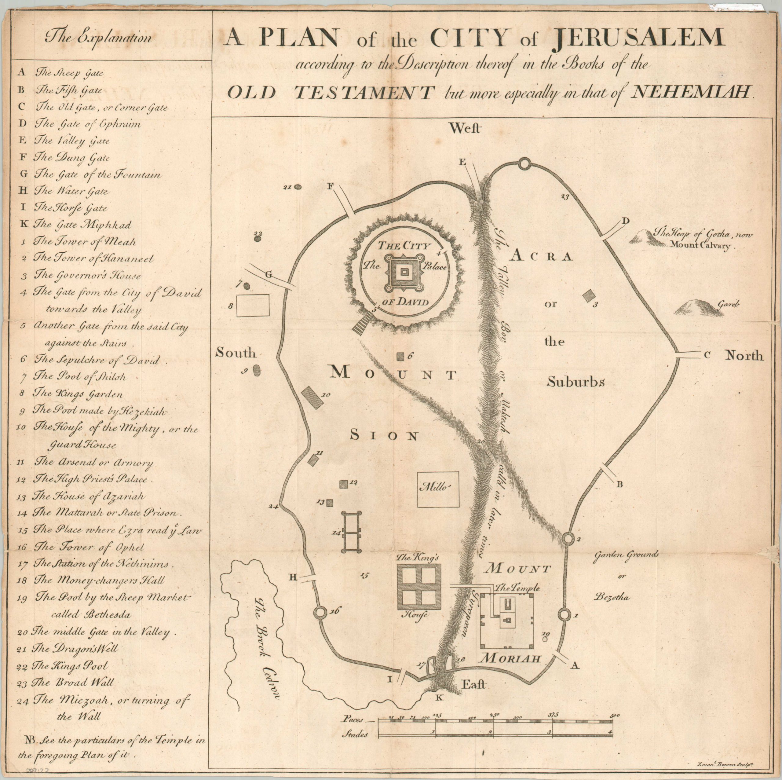 A Plan of the City of Jerusalem according to the Description thereof in the Books of the Old ...
