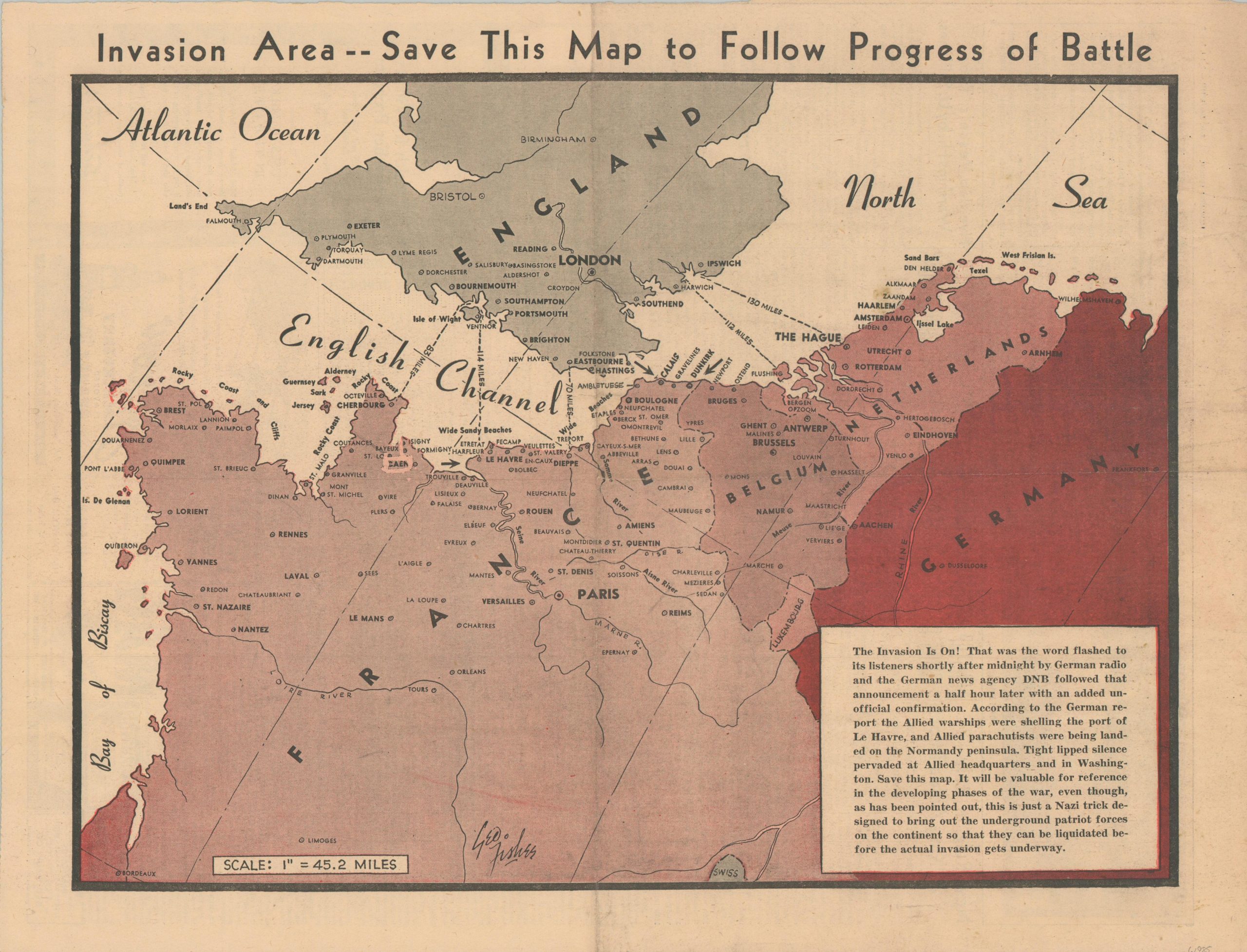 Invasion Area - Save This Map to Follow Progress of Battle - Curtis ...