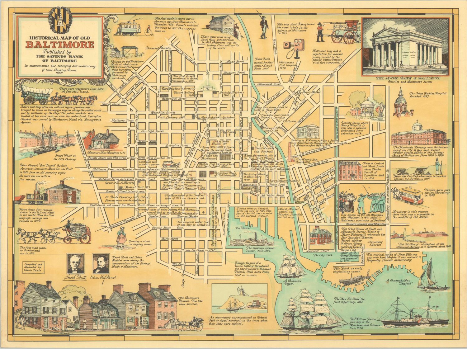 Historical Map of Old Baltimore - Curtis Wright Maps