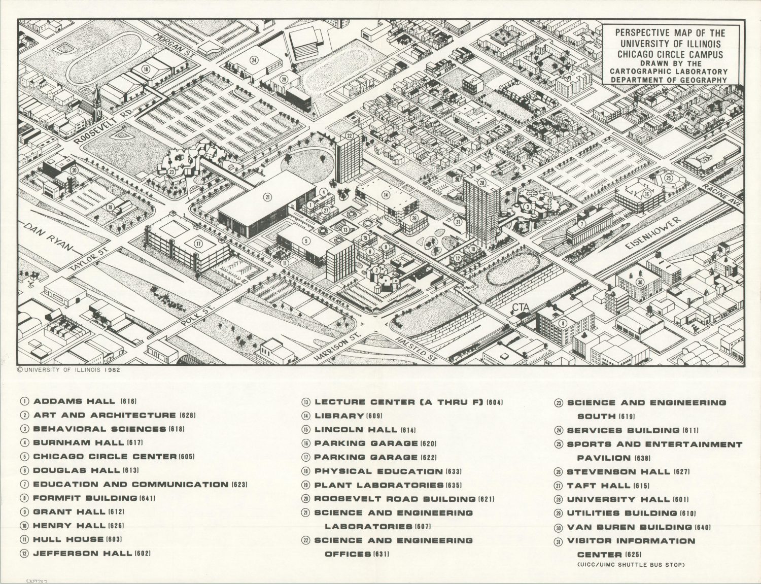 Perspective Map of the University of Chicago Circle Campus - Curtis ...