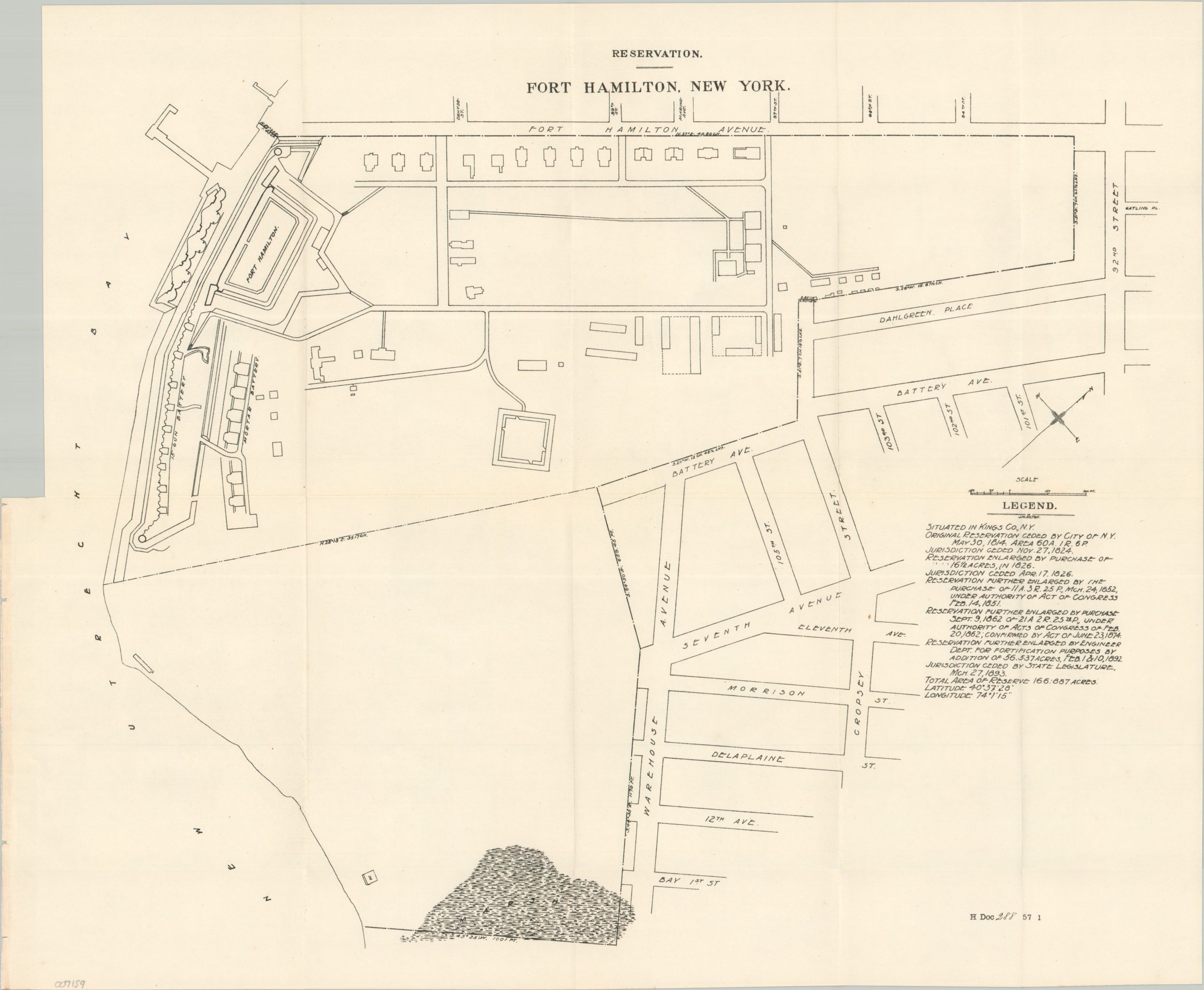 Reservation. Fort Hamilton, New York - Curtis Wright Maps
