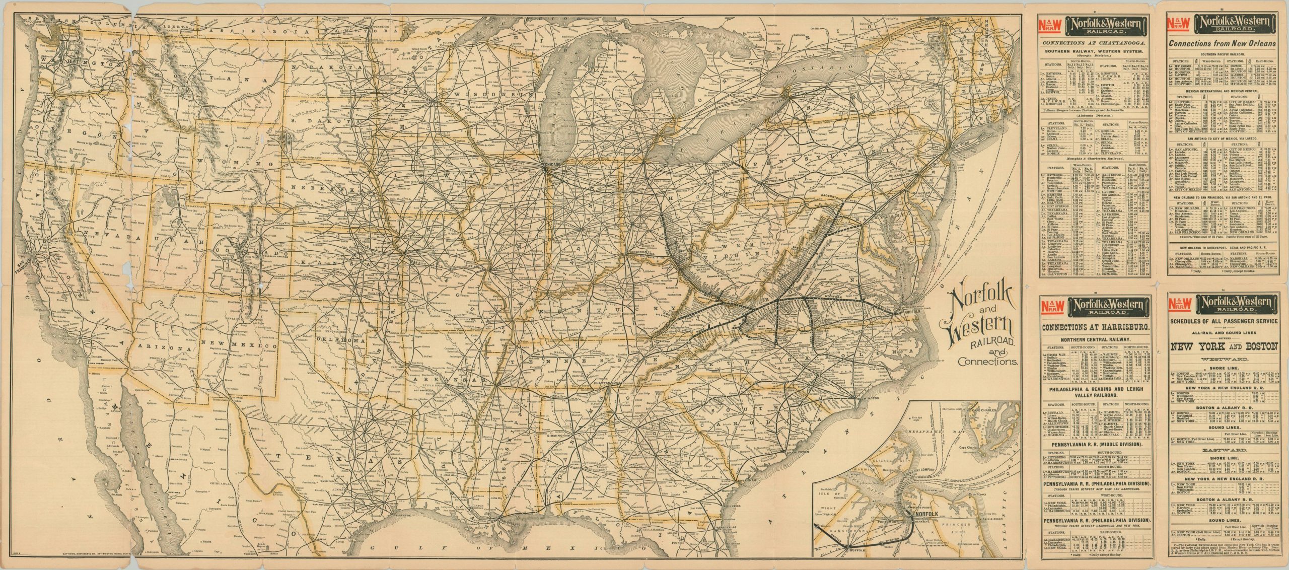 Norfolk and Western Railroad and Connections - Curtis Wright Maps