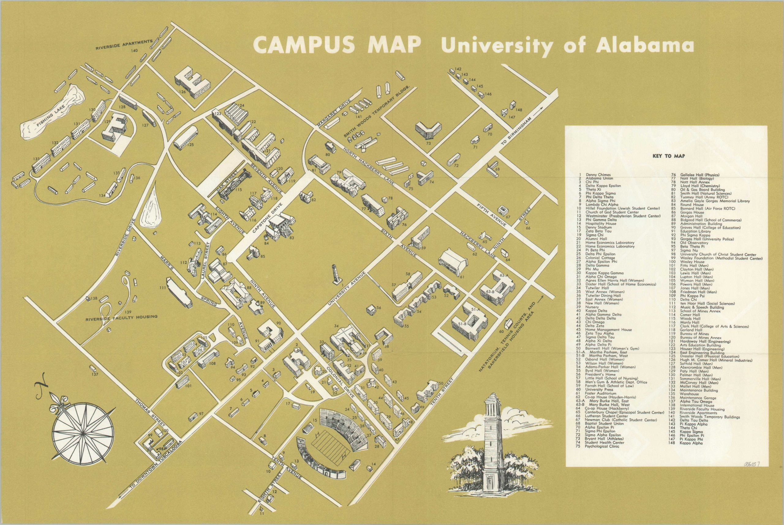 Campus Map University of Alabama - Curtis Wright Maps
