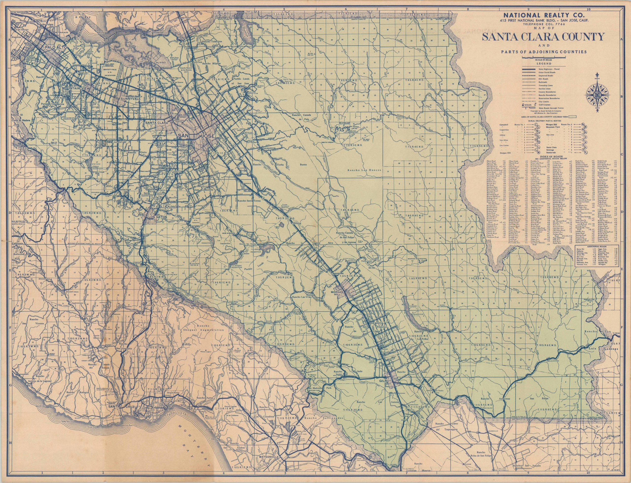 Map of Santa Clara County and Parts of Adjoining Counties - Curtis ...