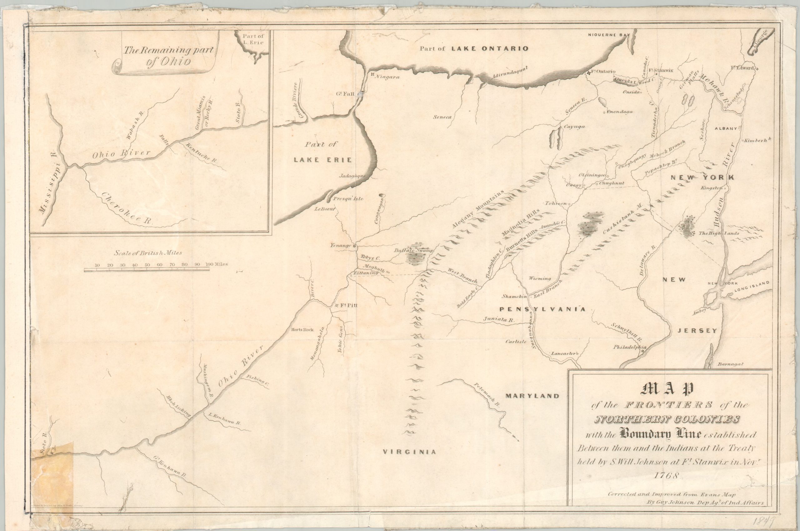 Map of the Frontiers of the Northern Colonies... - Curtis Wright Maps