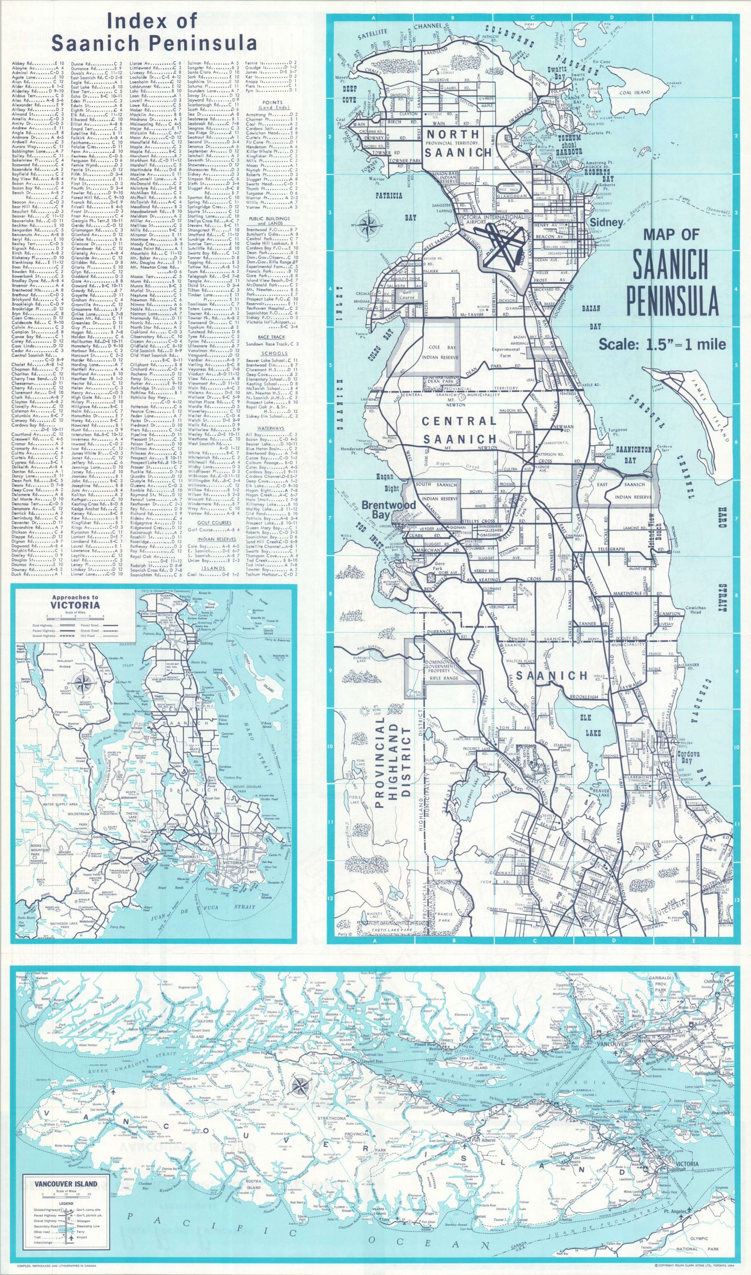 Perly's 6-in 1 Professional Map of Greater Victoria plus Sannich ...