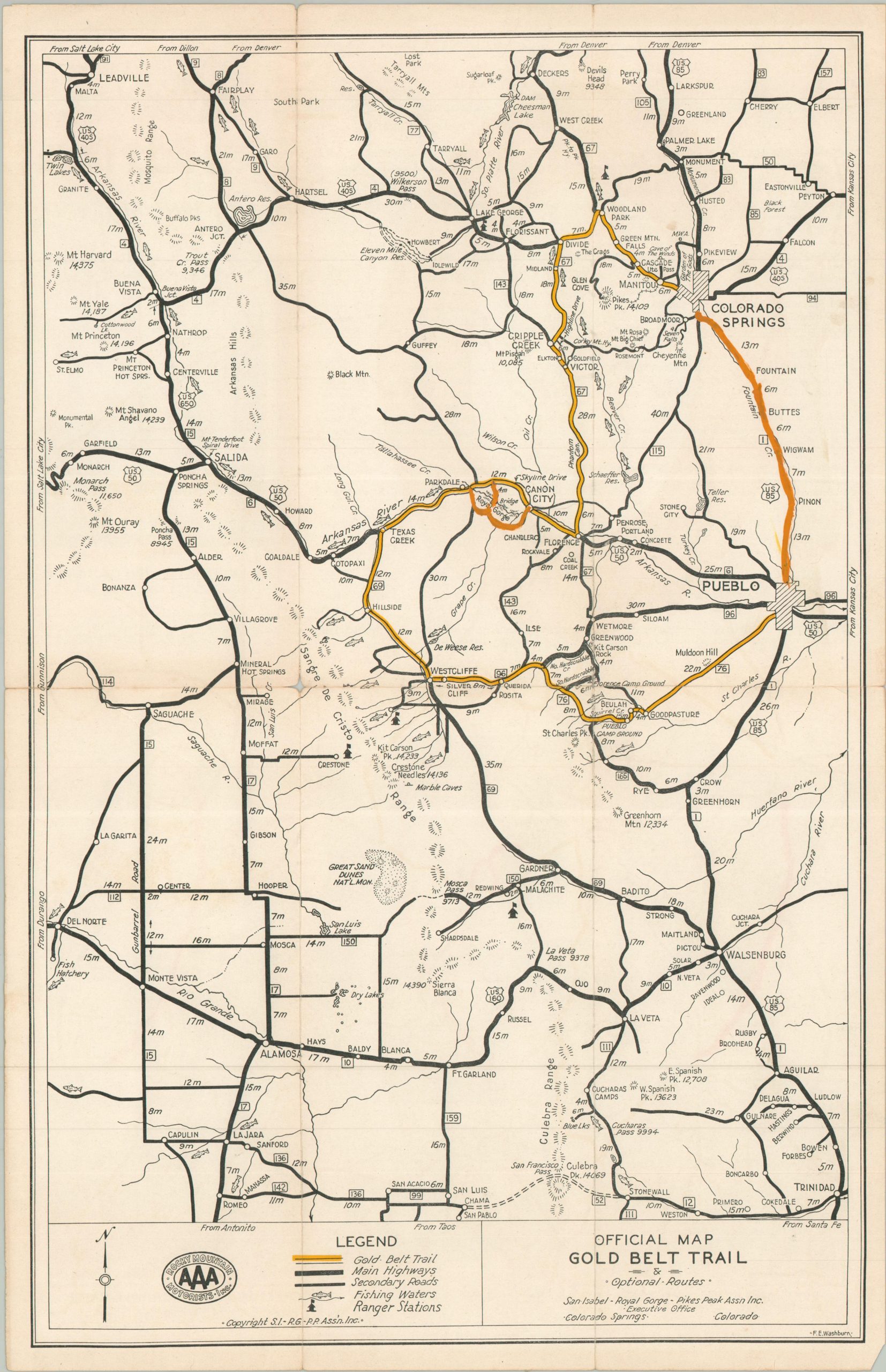 Official Map Gold Belt Trail - Curtis Wright Maps