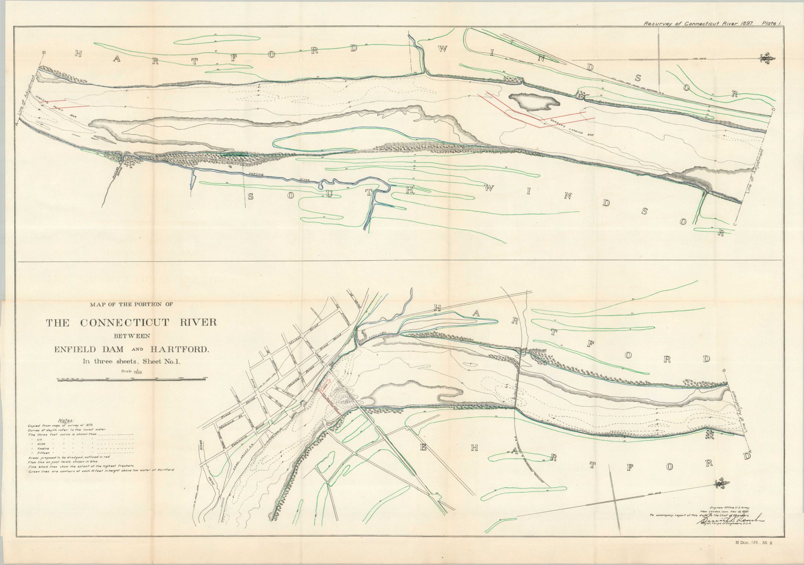 Survey of Connecticut River Between Hartford, Conn., and Holyoke, Mass ...