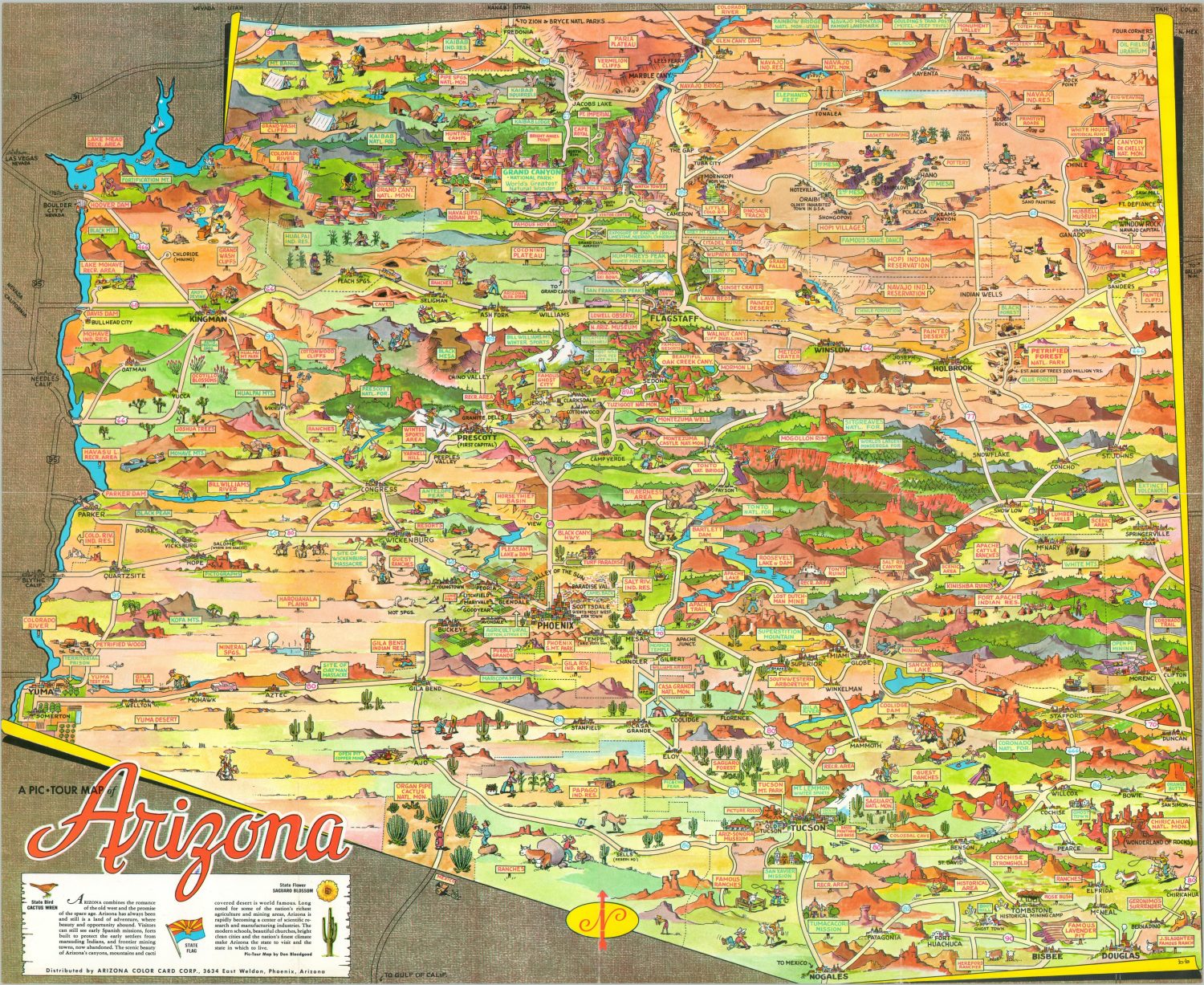 A Pic-Tour Map of Arizona - Curtis Wright Maps