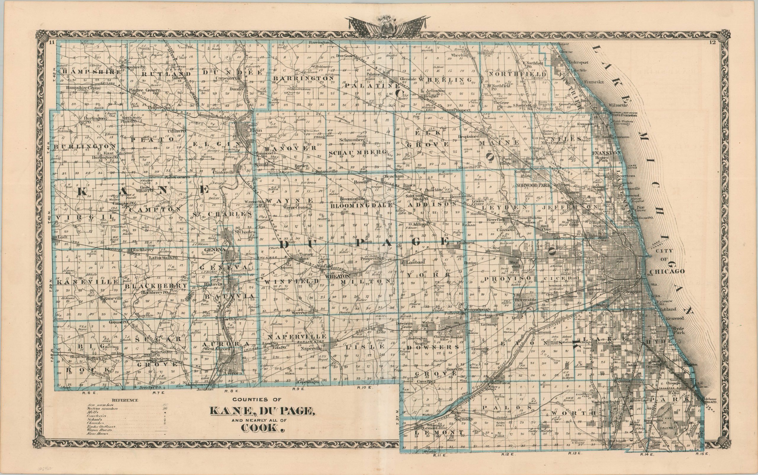 Counties of Kane, Du Page, and nearly all of Cook - Curtis Wright Maps