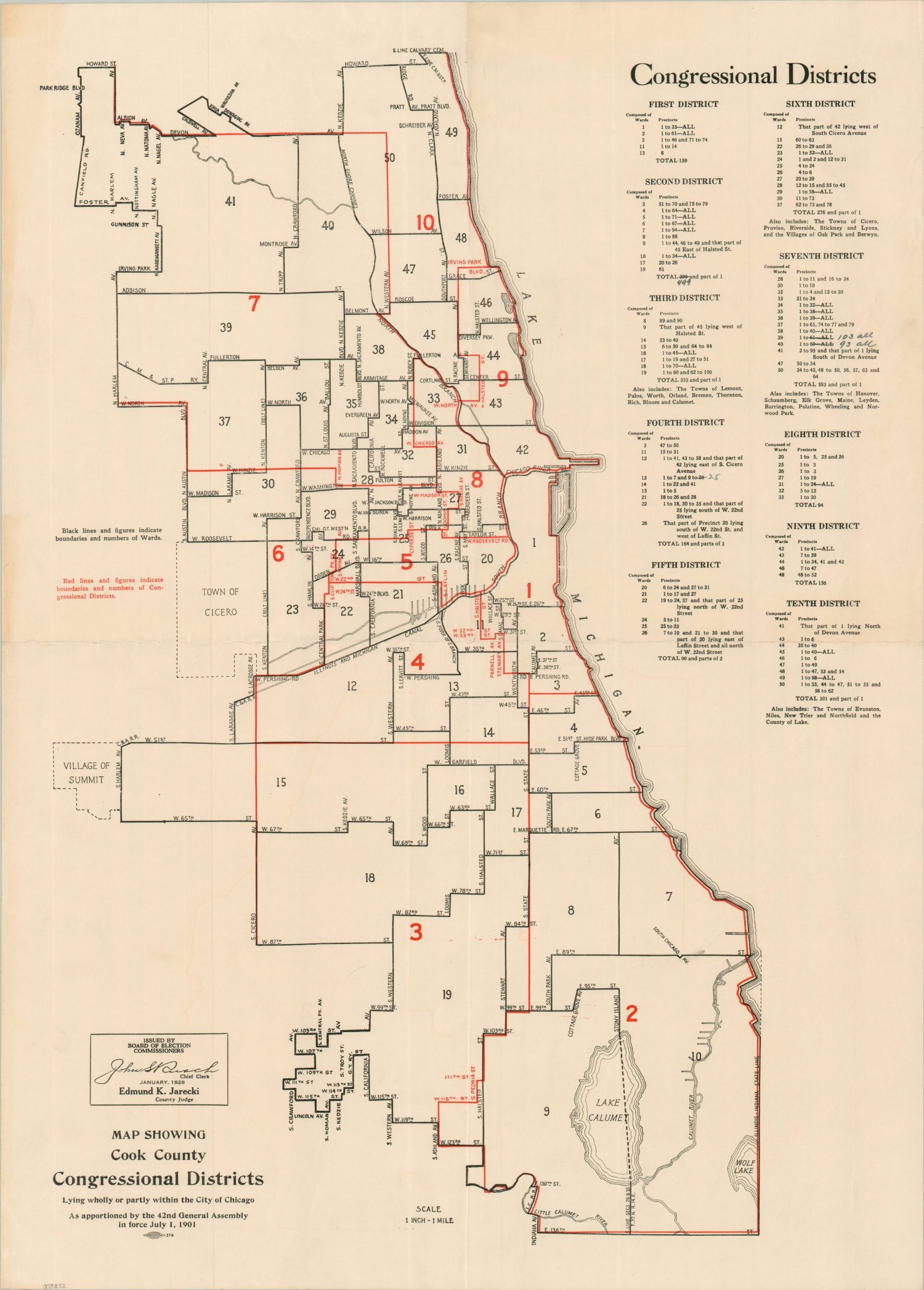 Map Showing Cook County Congressional Districts - Curtis Wright Maps