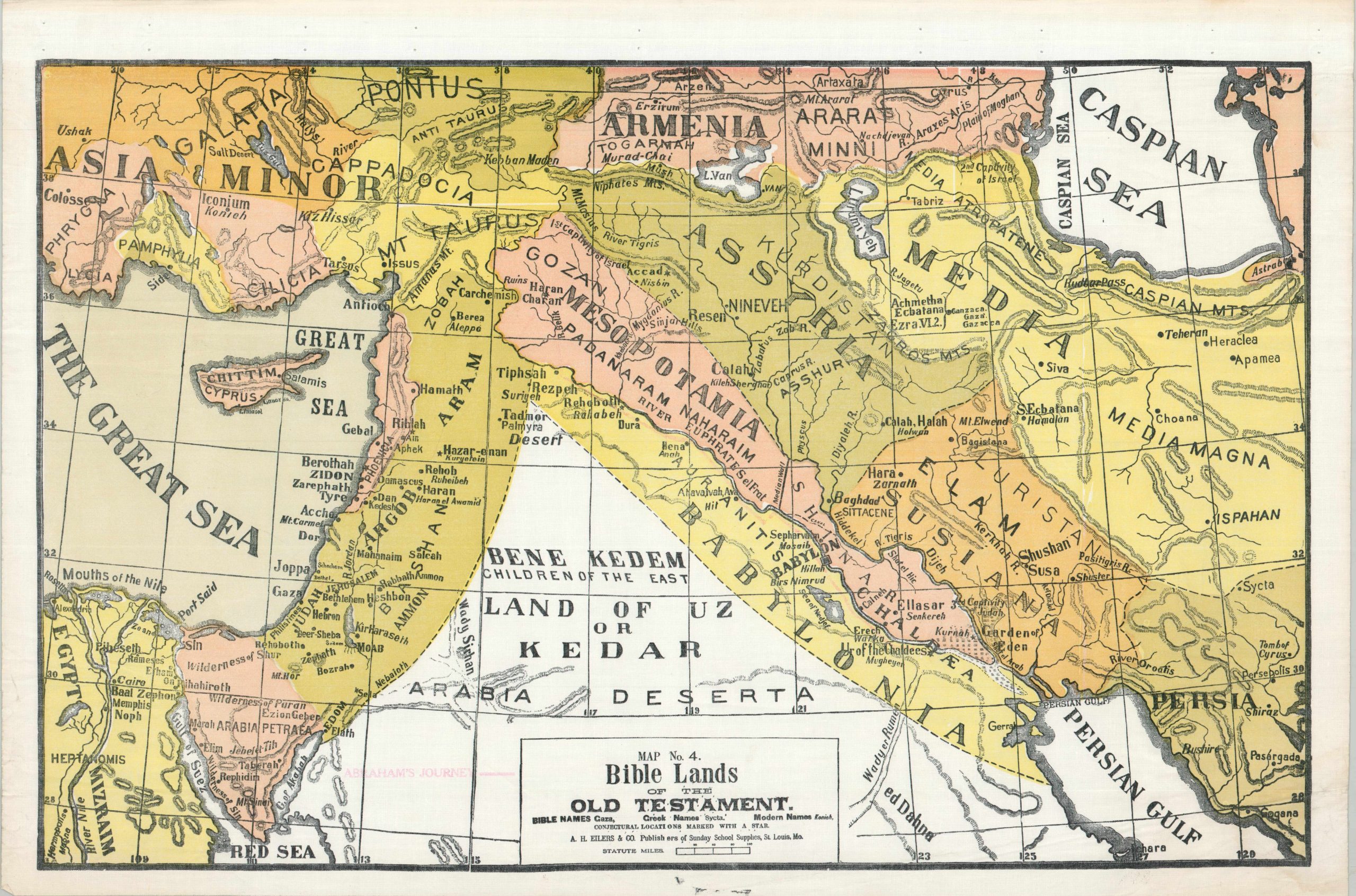 Bible Lands of the Old Testament - Curtis Wright Maps