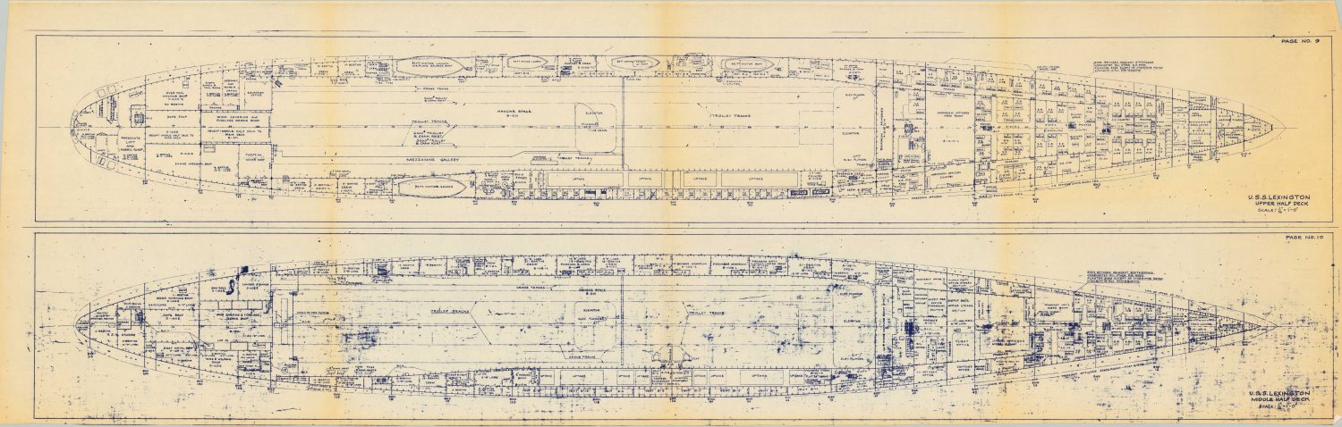 U.S.S. Lexington - CV2 Booklet of General Plans - Curtis Wright Maps
