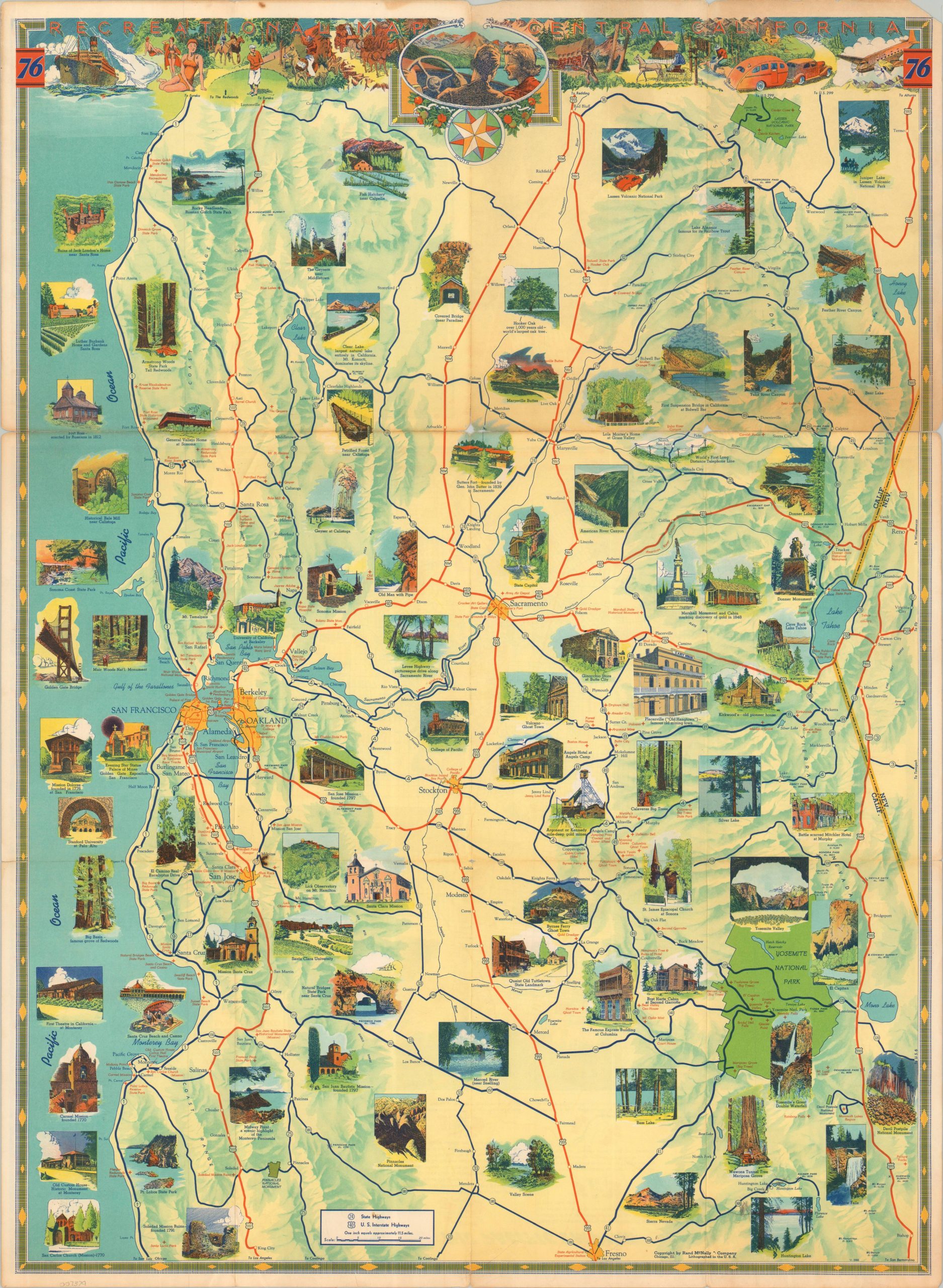 Recreational Map Central California - Curtis Wright Maps