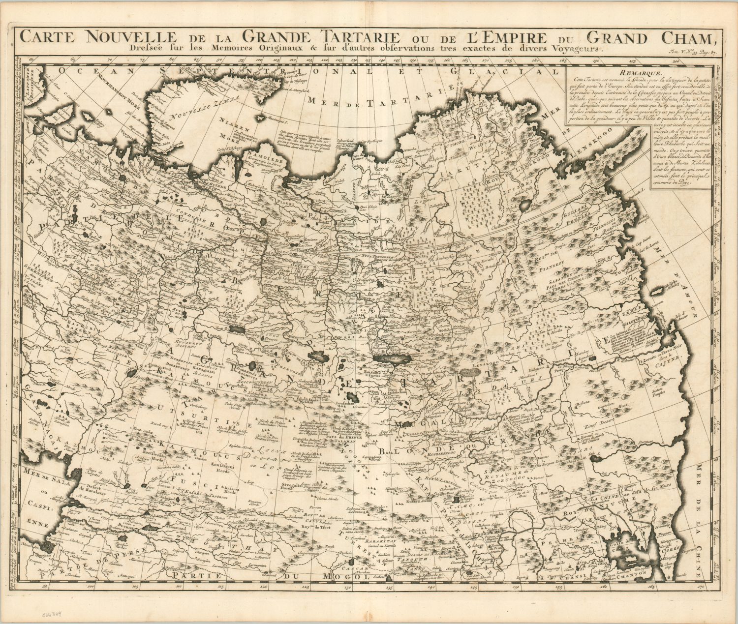 Carte Nouvelle de la Grande Tartarie ou de L'Empire du Grand Cham ...