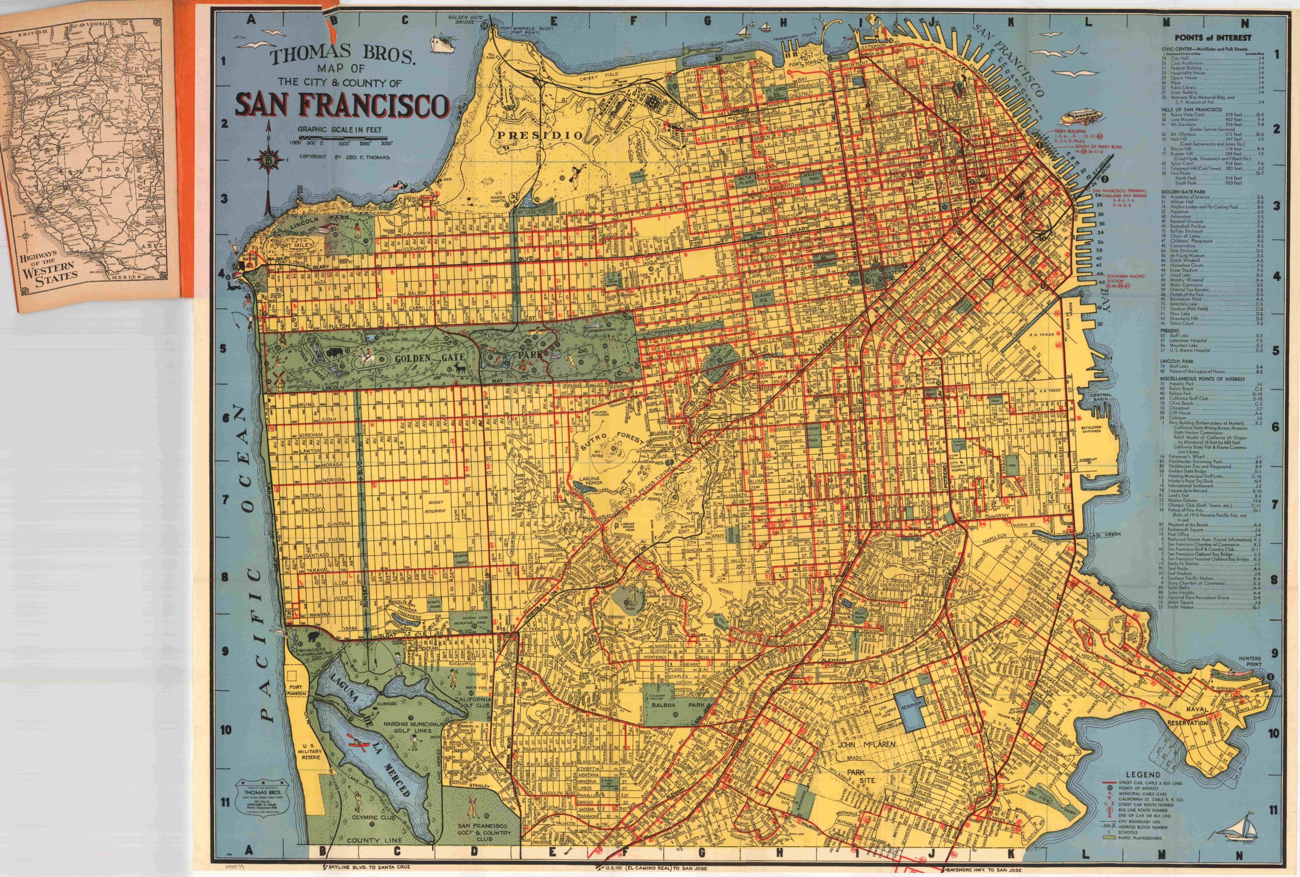 Thomas Brothers Map of the City & County of San Francisco | Curtis ...