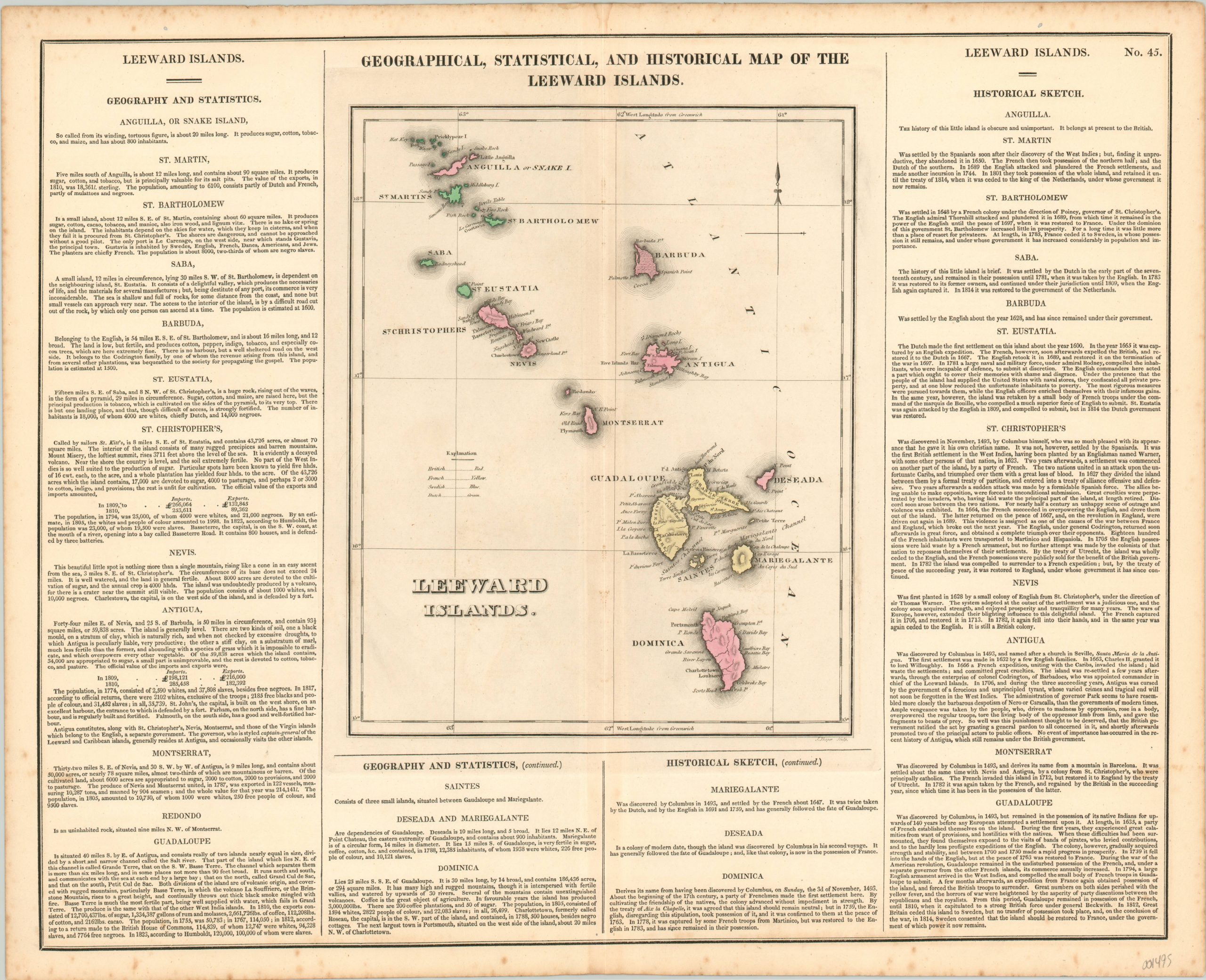 Geographical, Statistical, and Historical Map of the Leeward Islands ...