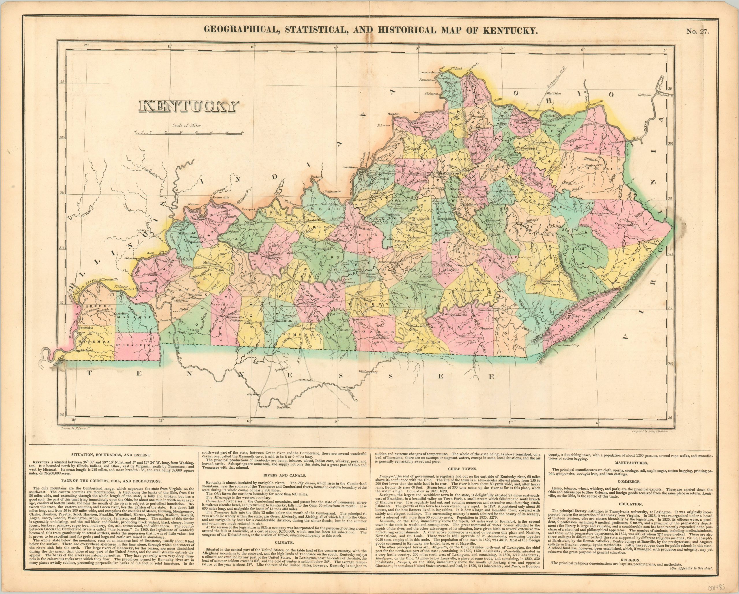 Geographical, Statistical, and Historical Map of Kentucky - Curtis ...