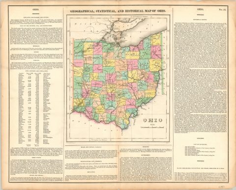 Geographical, Statistical, and Historical Map of Ohio | Curtis Wright Maps