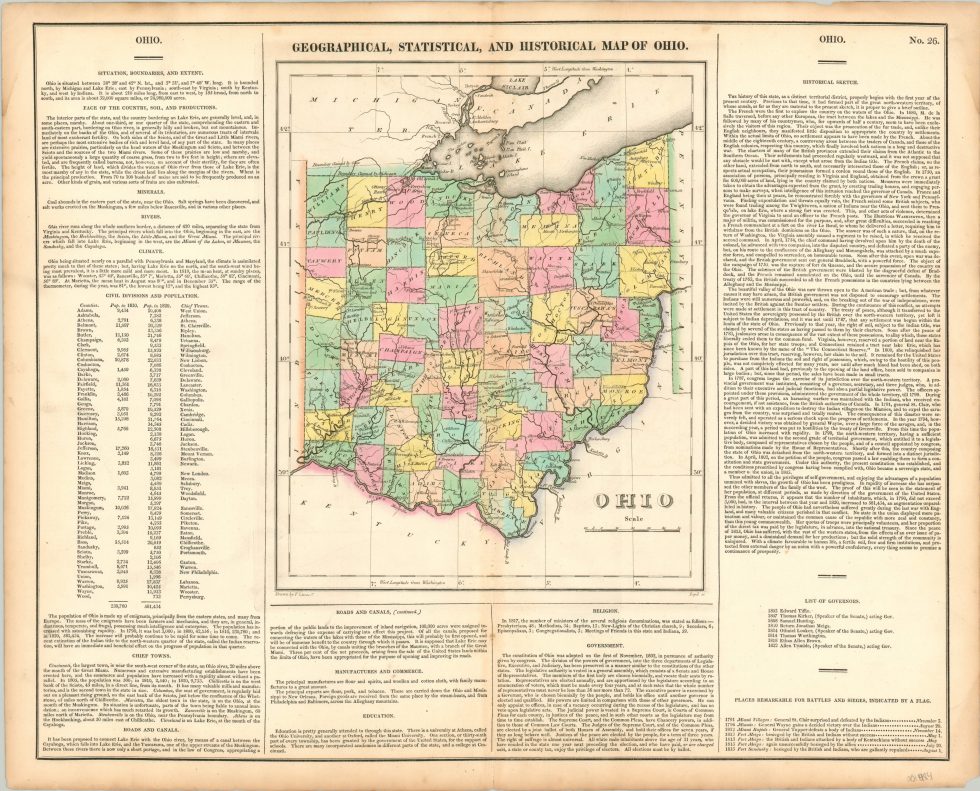 Geographical, Statistical, and Historical Map of Ohio | Curtis Wright Maps