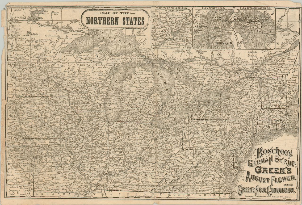 Map of the Northern States [and] Map of the Southern States | Curtis ...