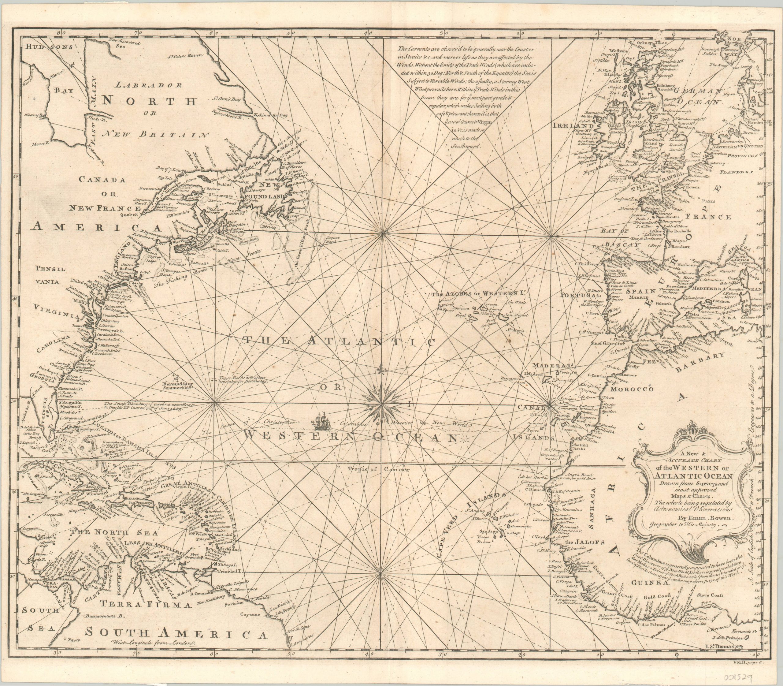 A New & Accurate Chart of the Western or Atlantic Ocean | Curtis Wright ...
