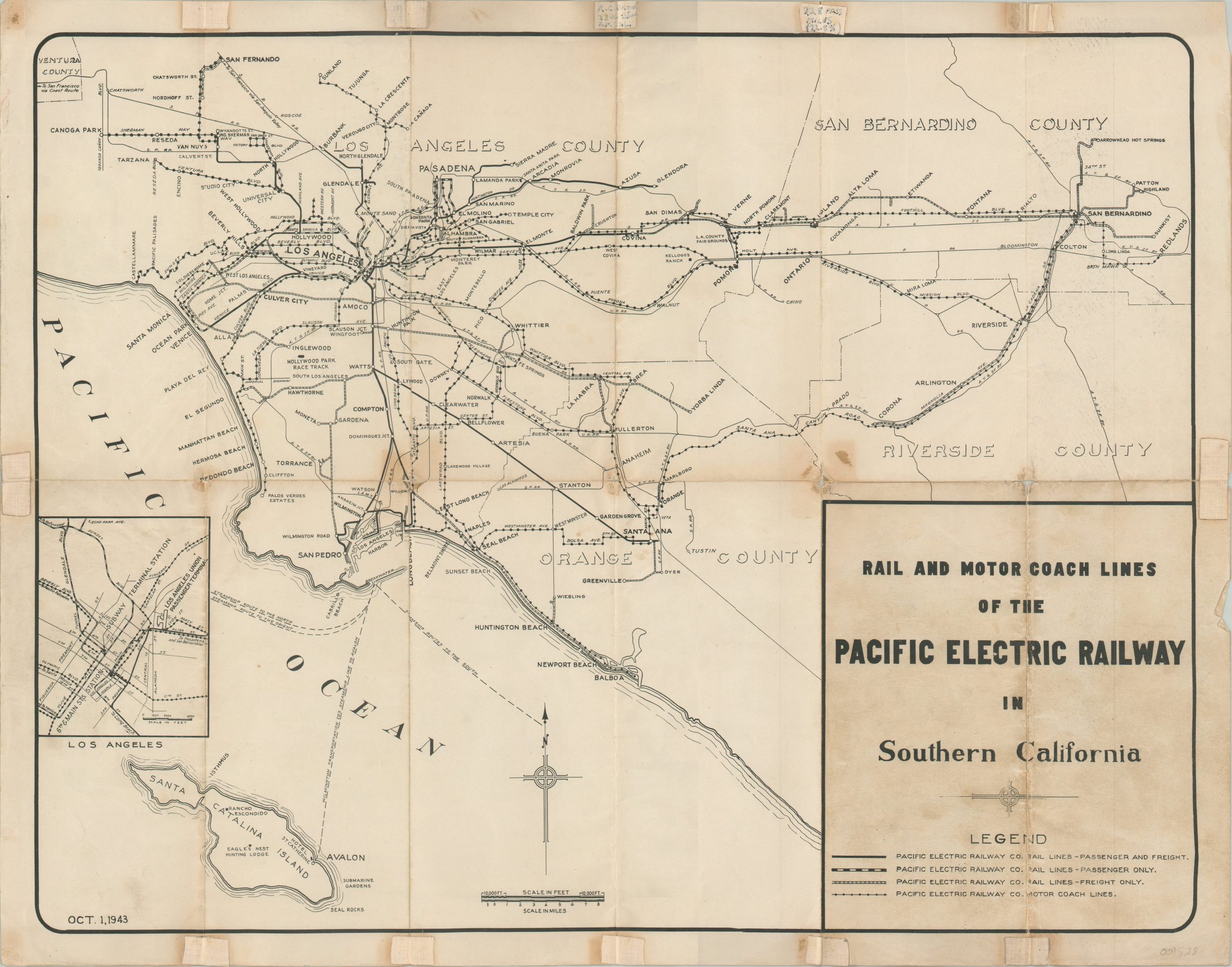 Rail and Motor Coach Lines of the Pacific Electric Railway | Curtis ...