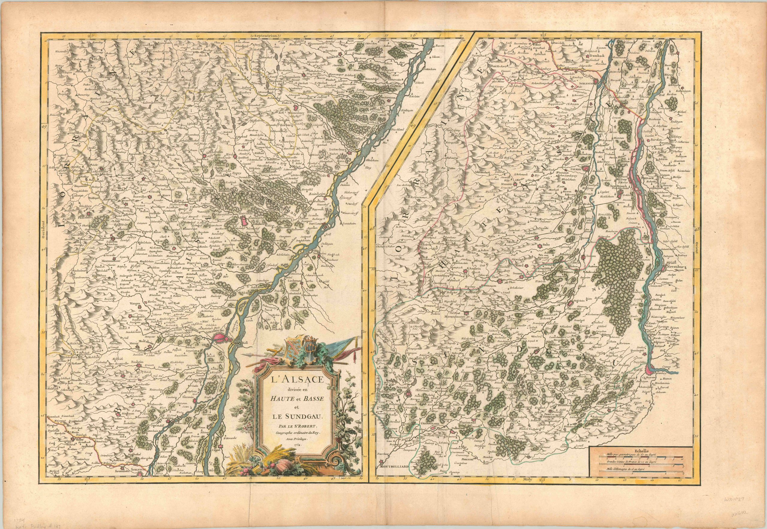 L’Alsace divisee en Haute et Basse et Le Sundgau | Curtis Wright Maps