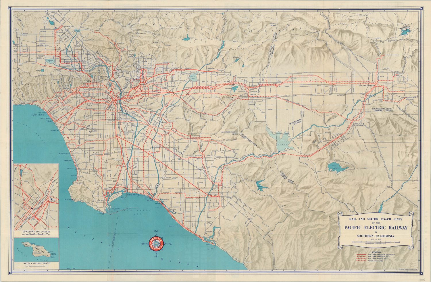 Rail and Motor Coach Lines of the Pacific Electric Railway | Curtis ...
