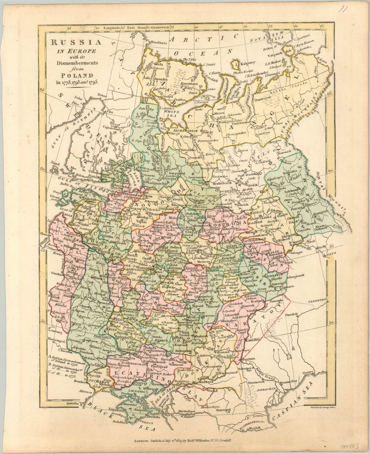 Russia in Europe with its Dismemberments from Poland | Curtis Wright Maps