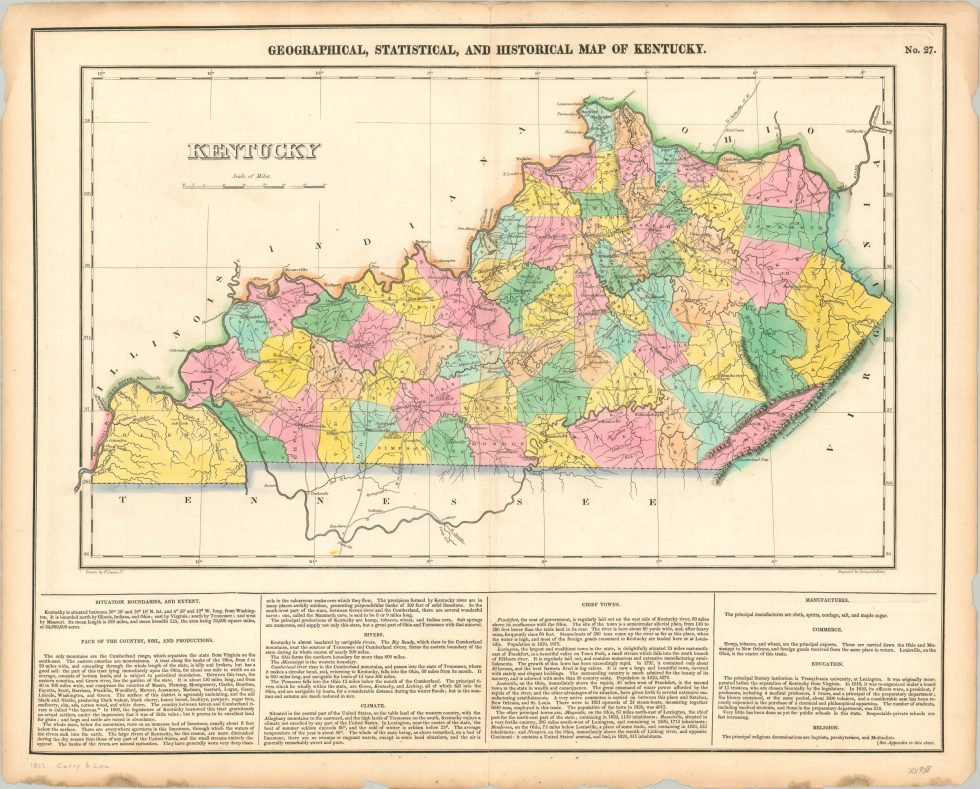 Geographical, Statistical, and Historical Map of Kentucky | Curtis ...