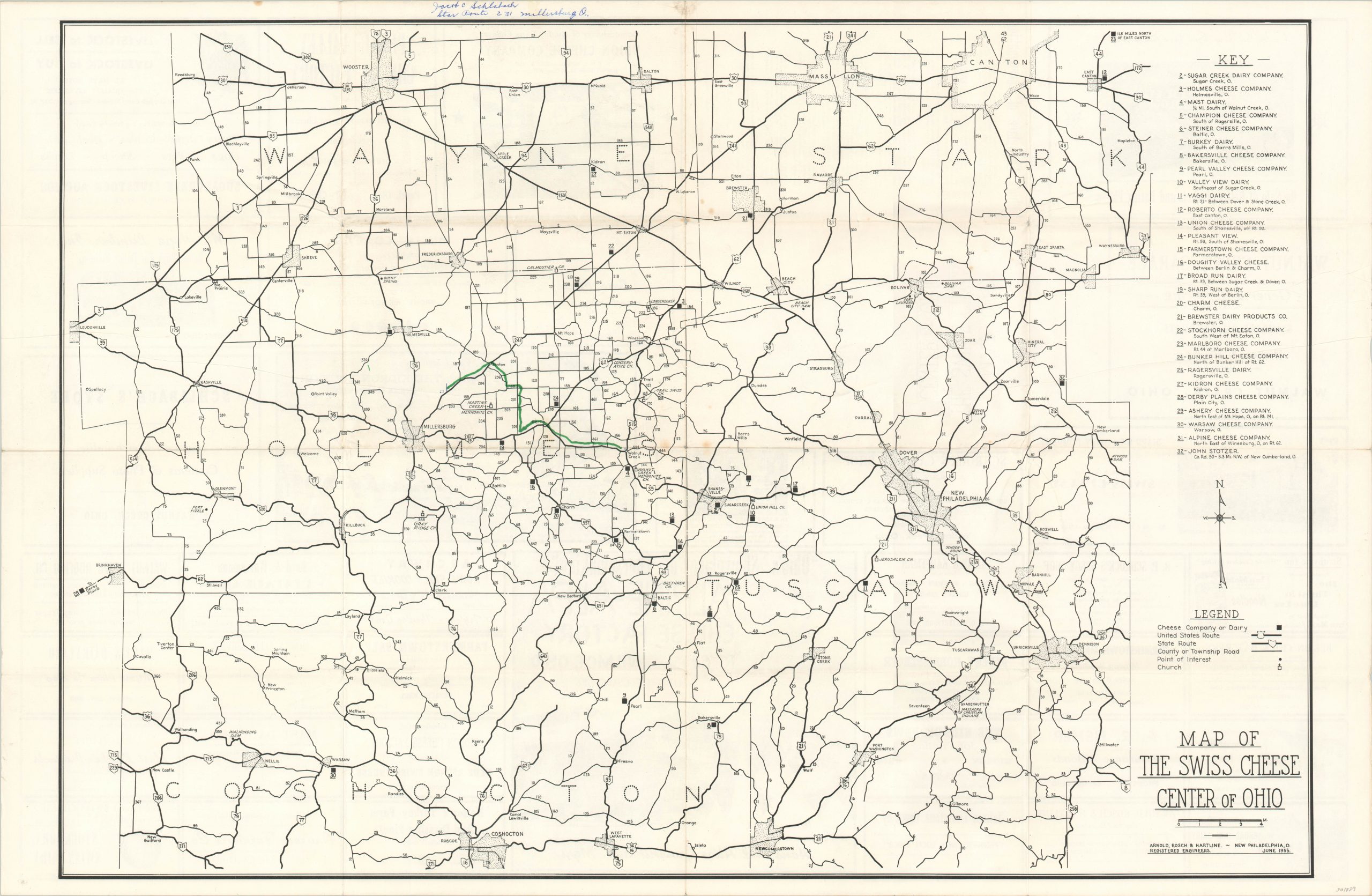 Map of the Swiss Cheese Center of Ohio - Curtis Wright Maps