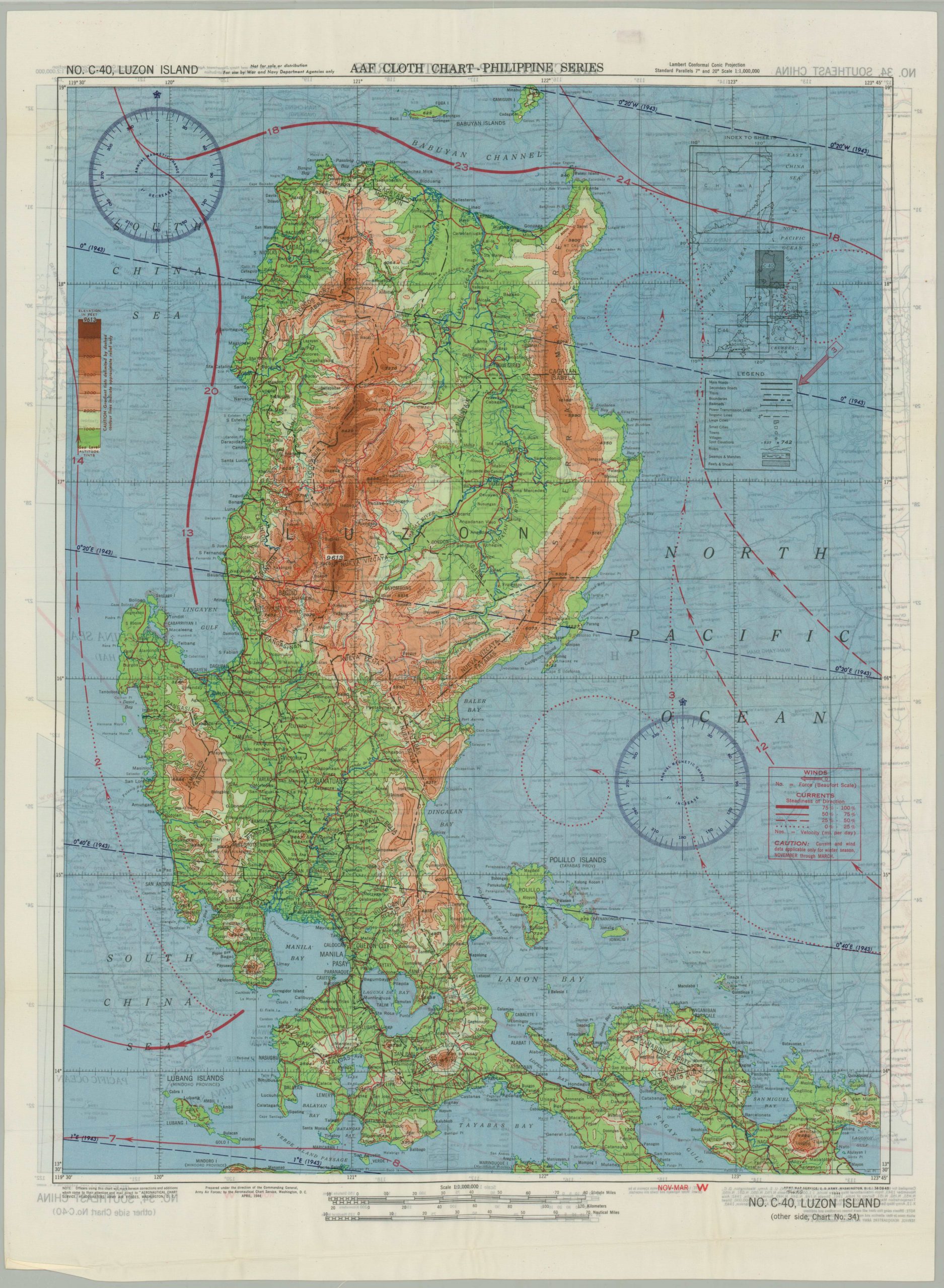 AAF Cloth Chart - Philippine Series No. C-40, Luzon Island [and] No. C ...
