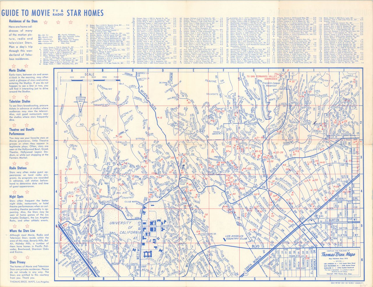 Guide to Movie TV & Radio Star Homes | Curtis Wright Maps