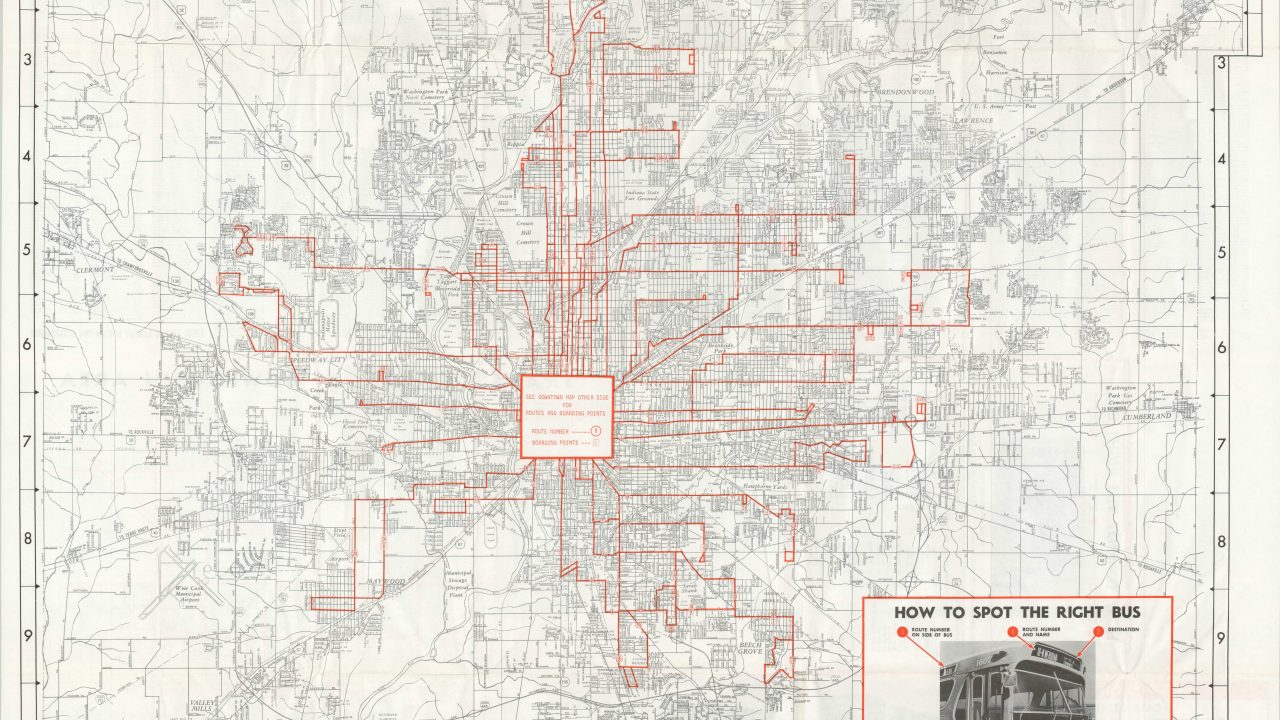 Route Map of Indianapolis Transit System, Inc. | Curtis Wright Maps