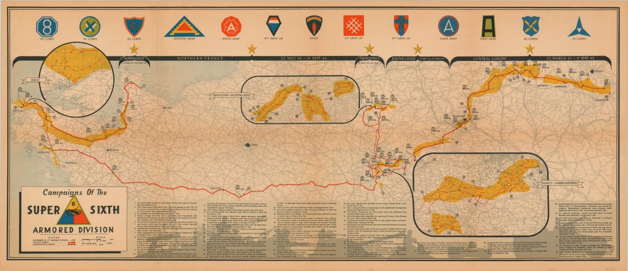 Campaigns of the Super Sixth Armored Division | Curtis Wright Maps