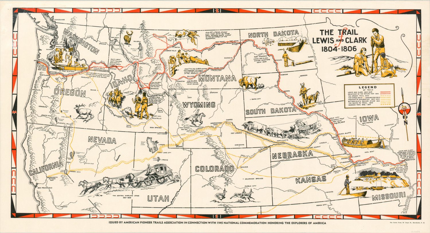 The Trail of Lewis and Clark 1804 – 1806 | Curtis Wright Maps