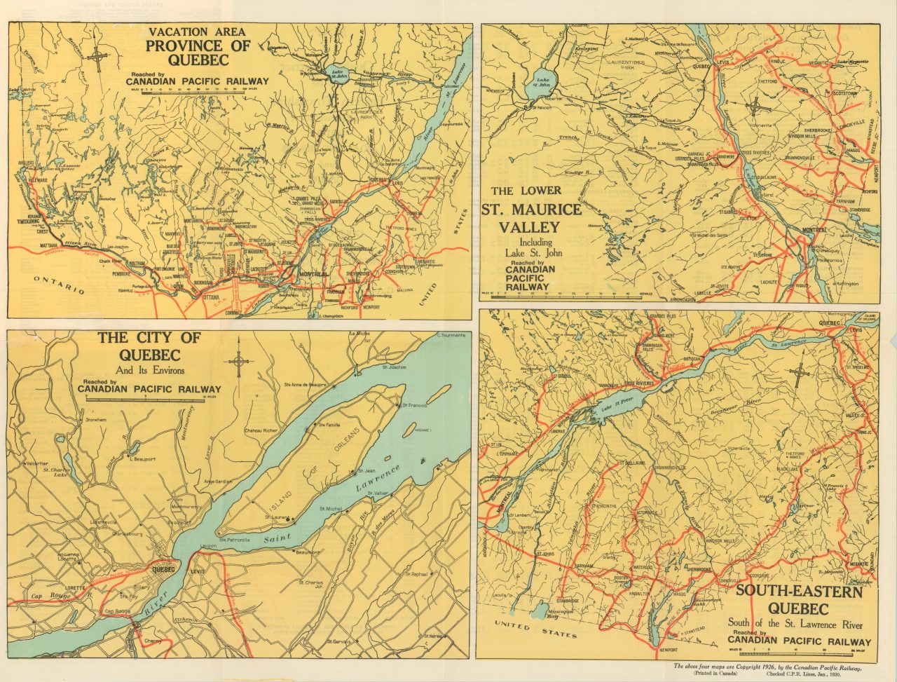 Quebec District and Eastern Townships | Curtis Wright Maps