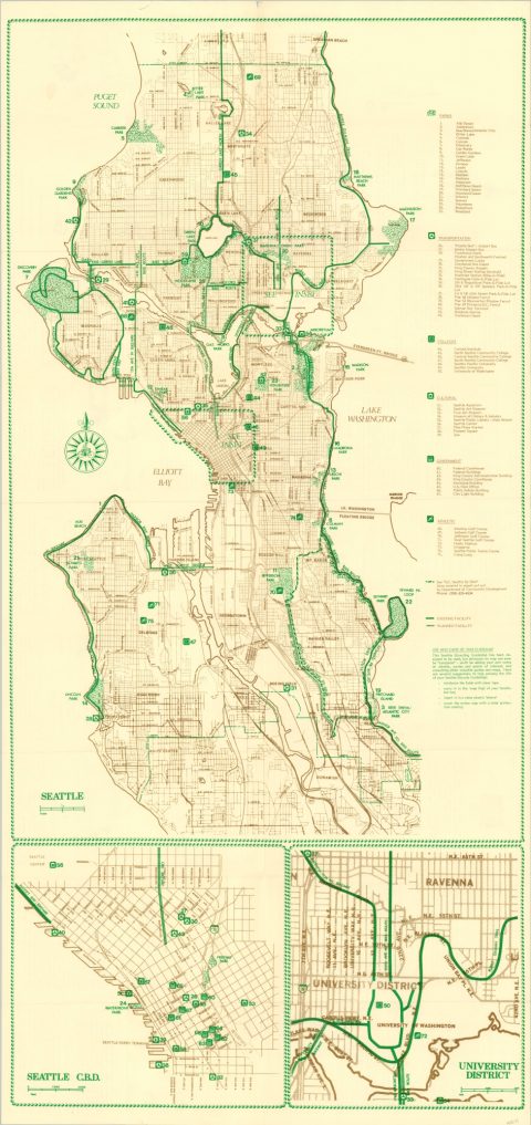 Seattle Bicycle Guidemap - Curtis Wright Maps