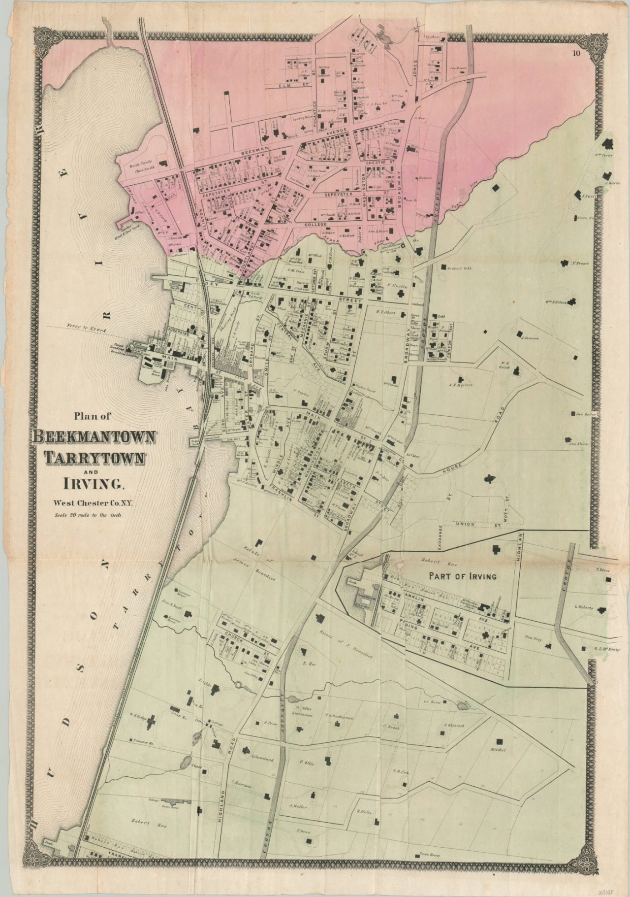 Plan of Beekman town Tarrytown and Irving. - Curtis Wright Maps
