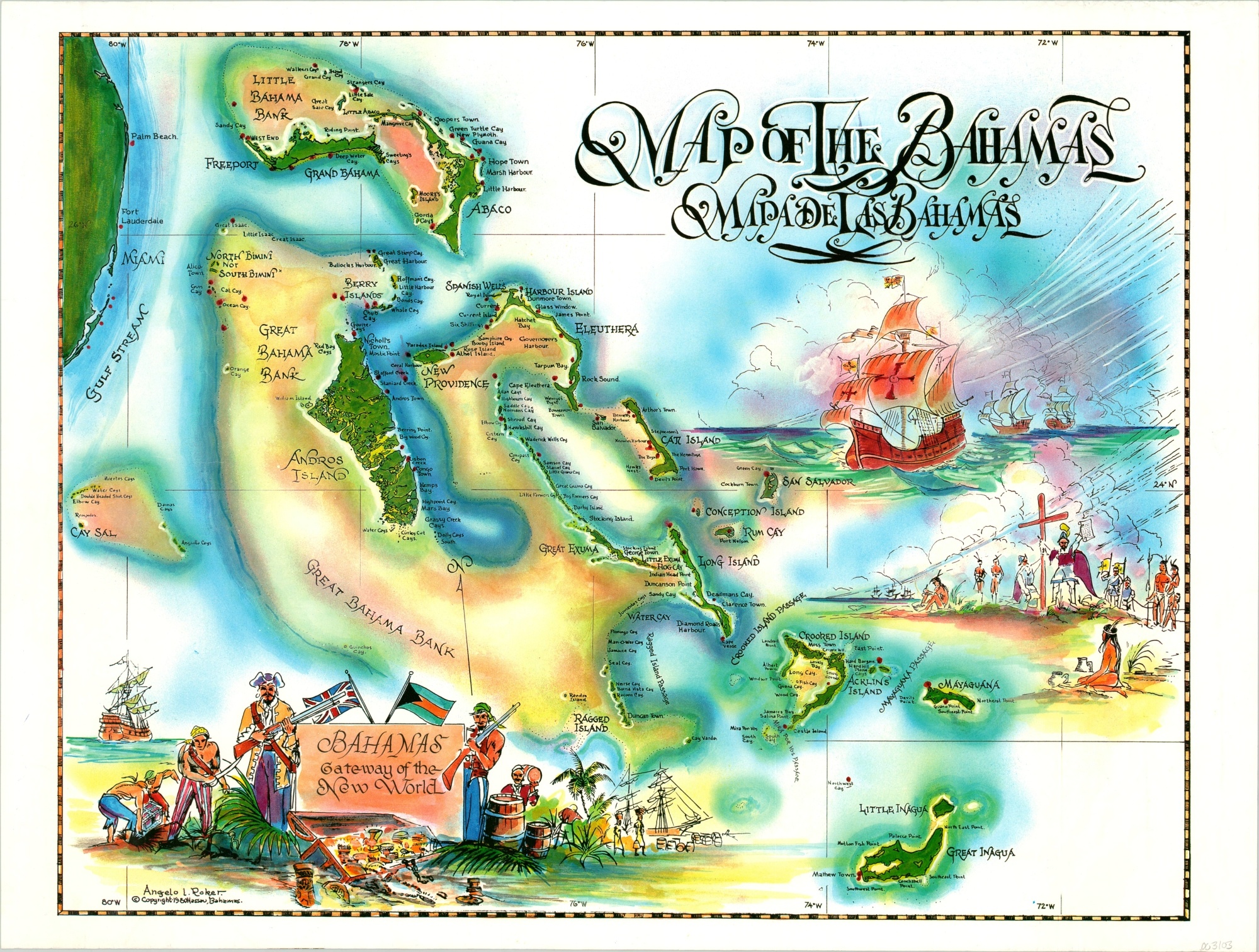 Map of the Bahamas - Curtis Wright Maps
