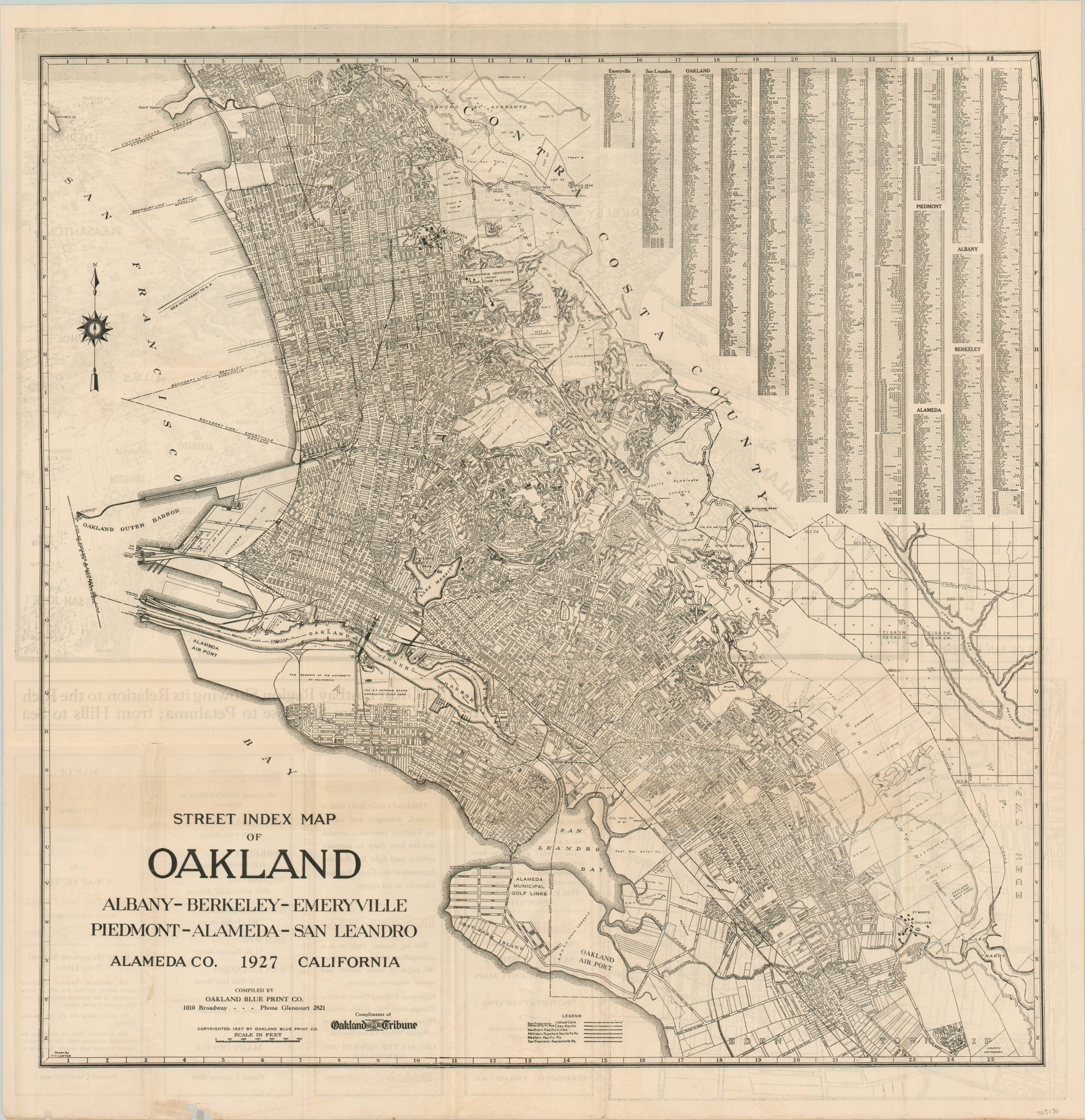 Street Index Map of Oakland - Curtis Wright Maps