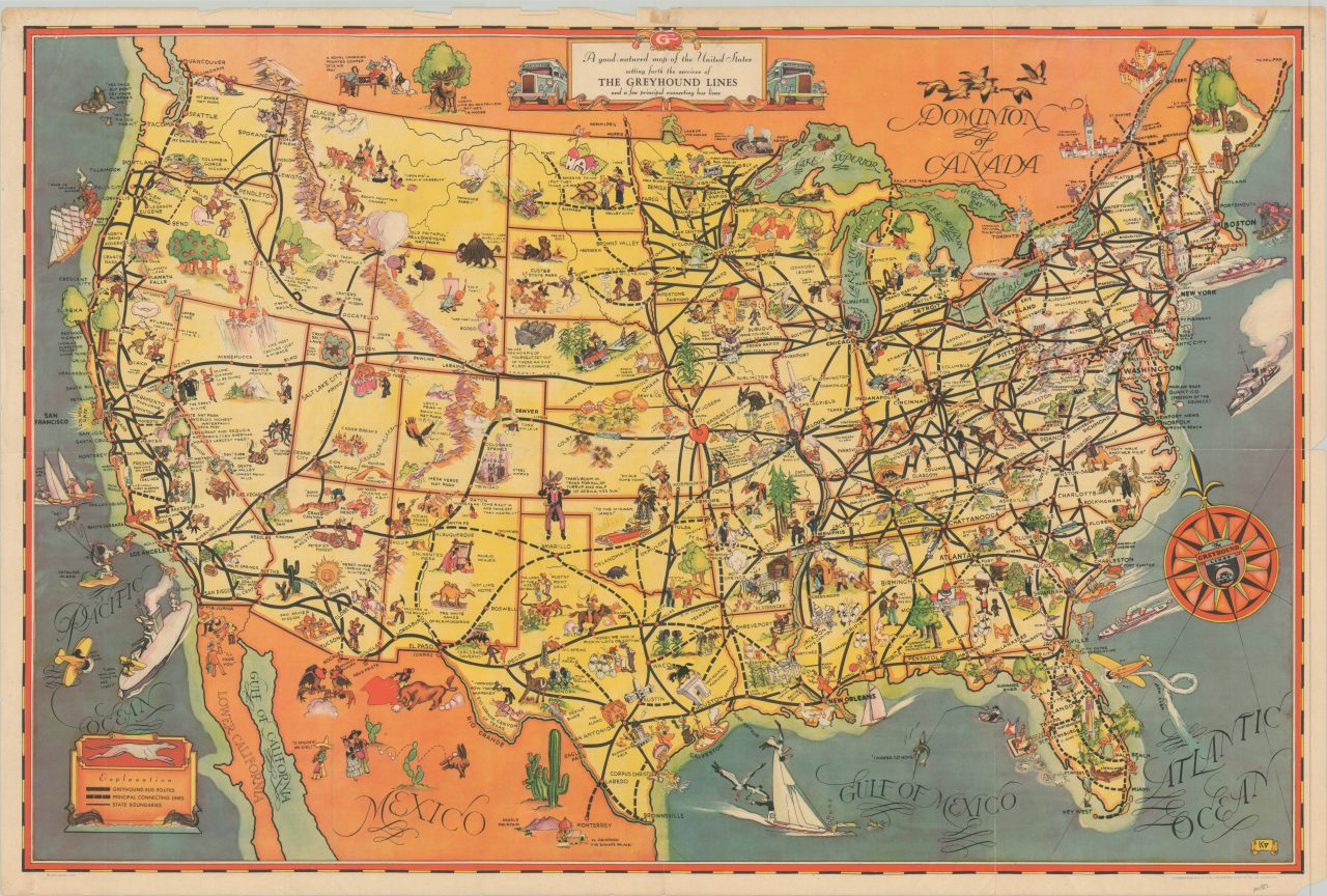 A Good Natured Map of the United States setting for the services of the ...