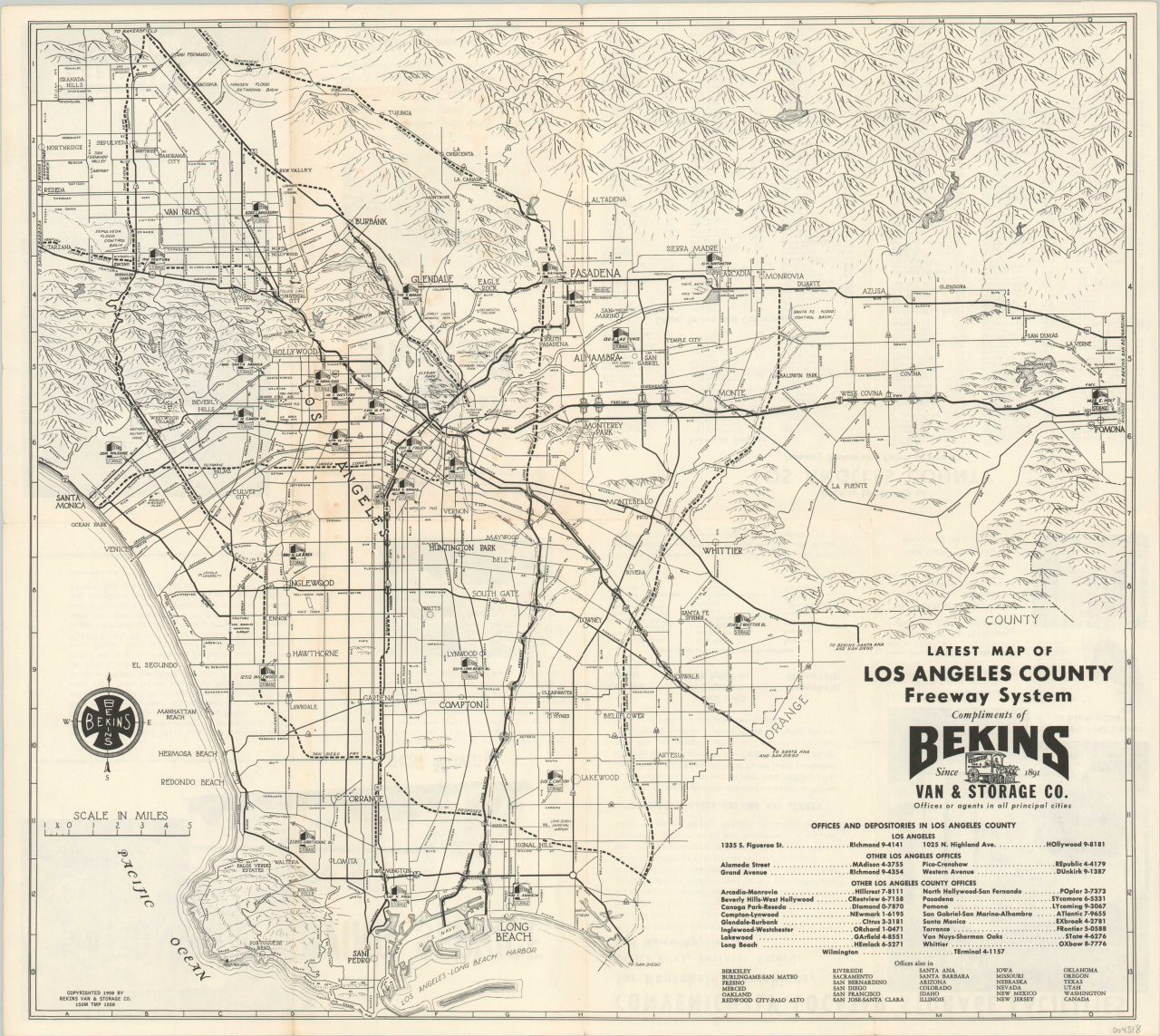 Latest Map of Los Angeles County Freeway System - Curtis Wright Maps